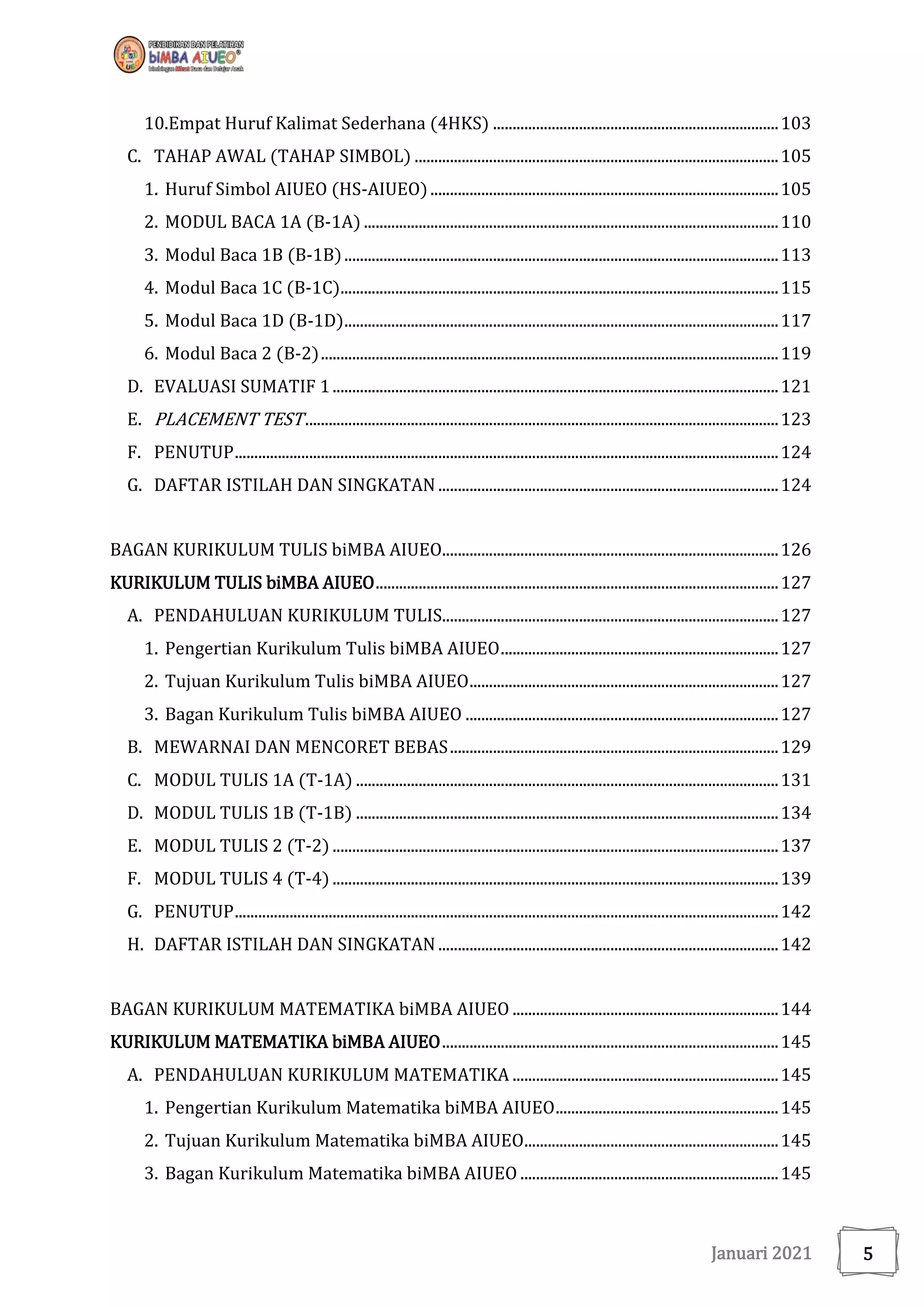 Buku Panduan biMBA AIUEO (Januari 2021) | PDF