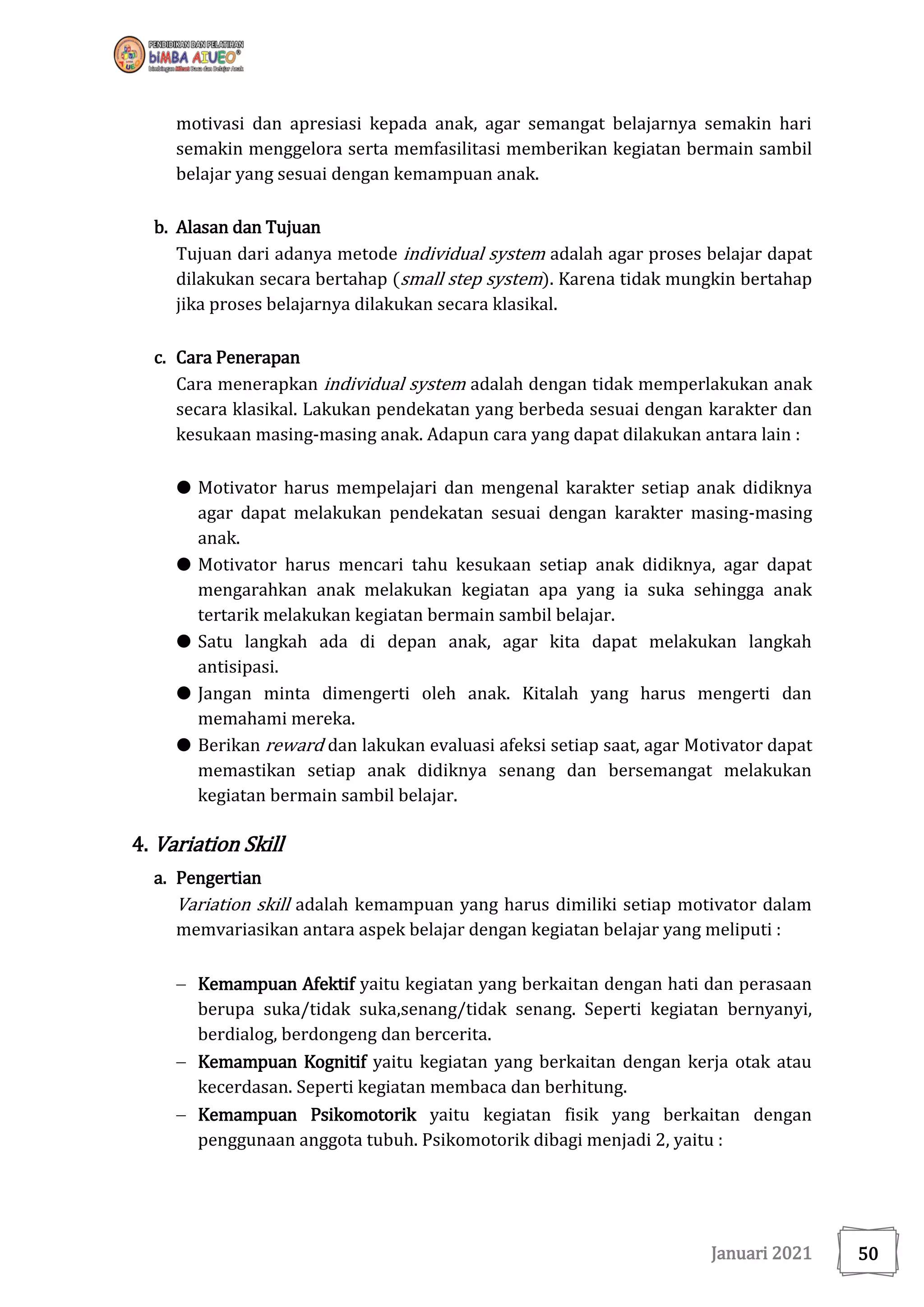 Buku Panduan biMBA AIUEO (Januari 2021) | PDF