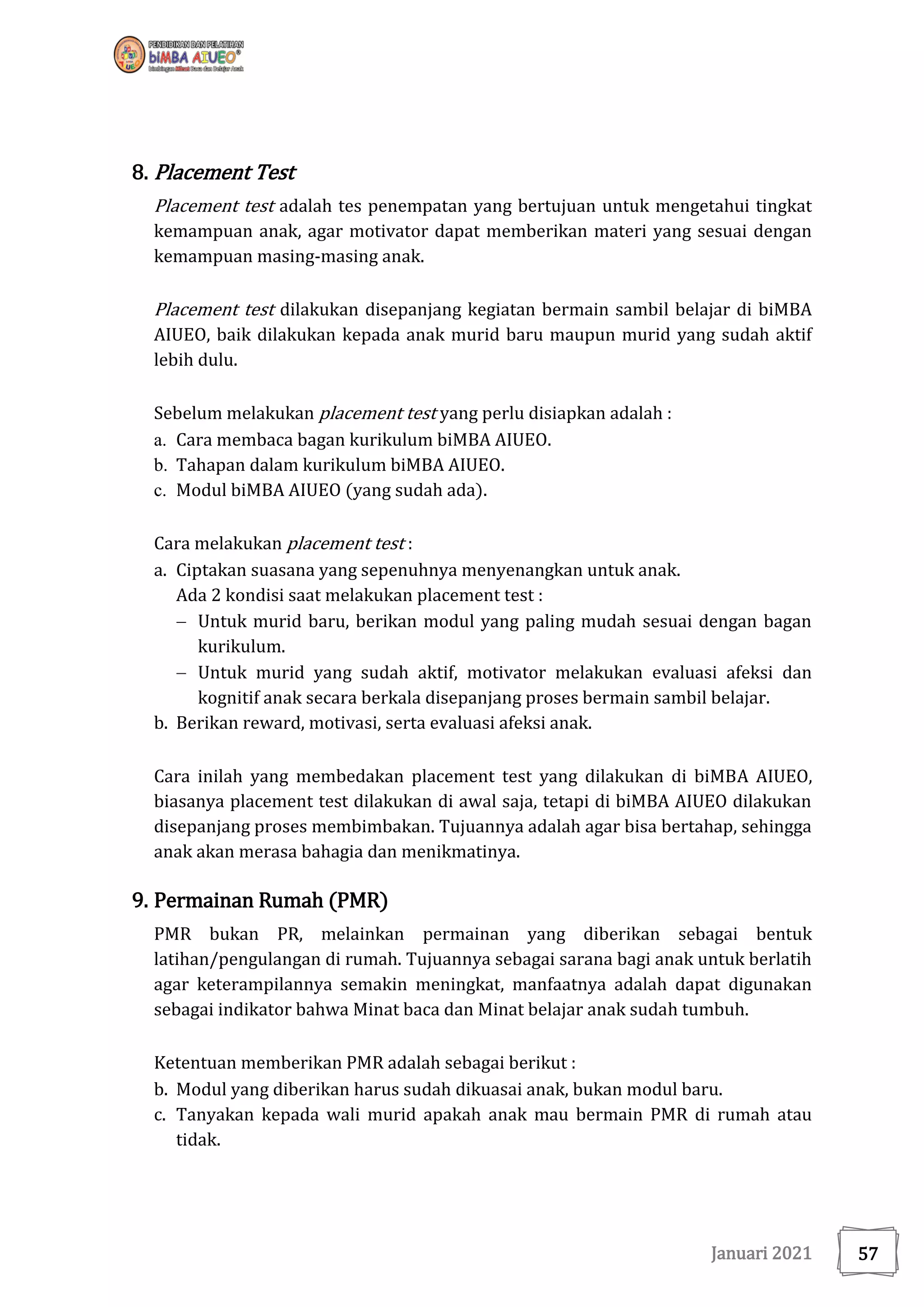 Buku Panduan biMBA AIUEO (Januari 2021) | PDF