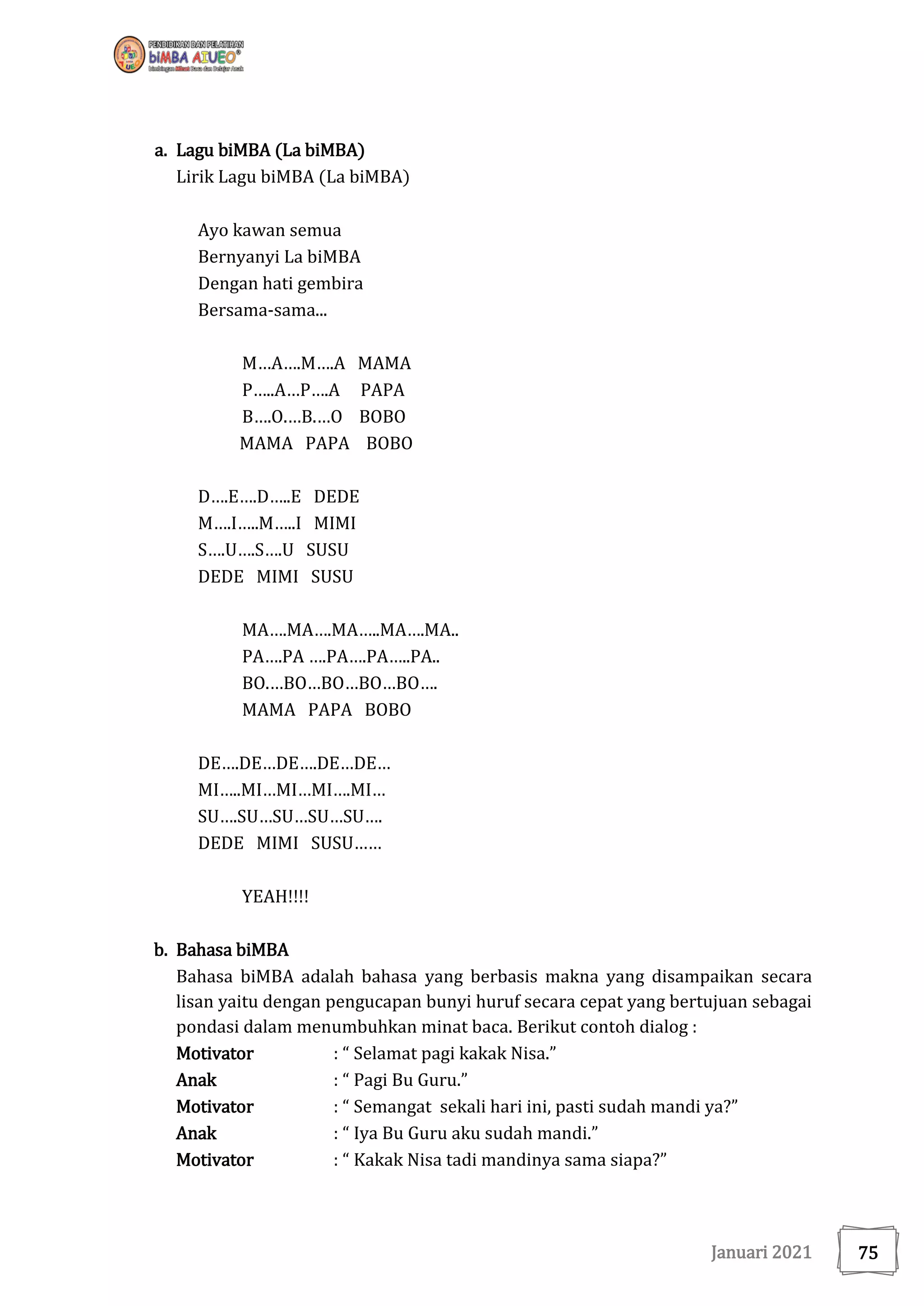 Buku Panduan biMBA AIUEO (Januari 2021) | PDF