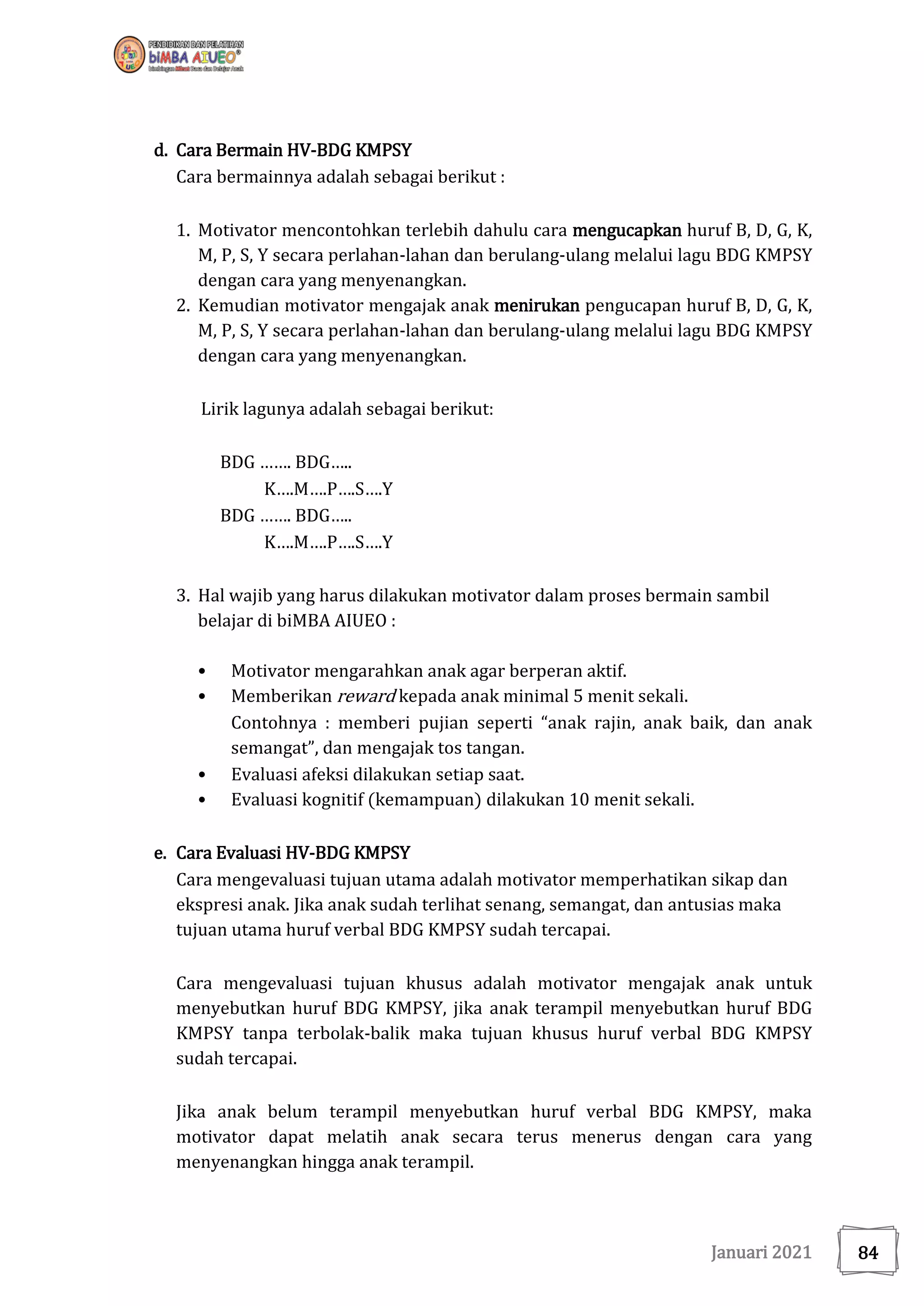 Buku Panduan biMBA AIUEO (Januari 2021) | PDF