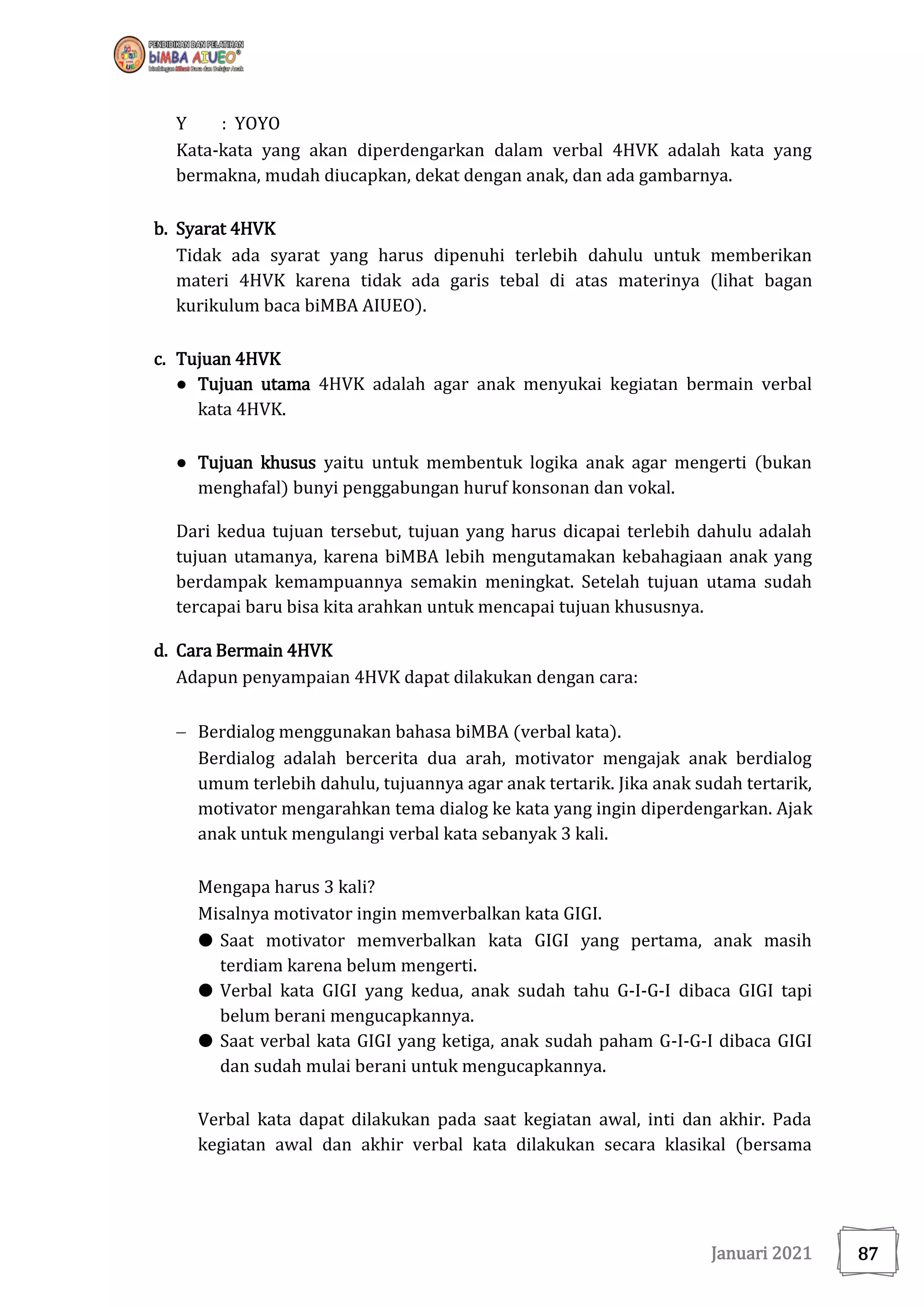 Buku Panduan biMBA AIUEO (Januari 2021) | PDF