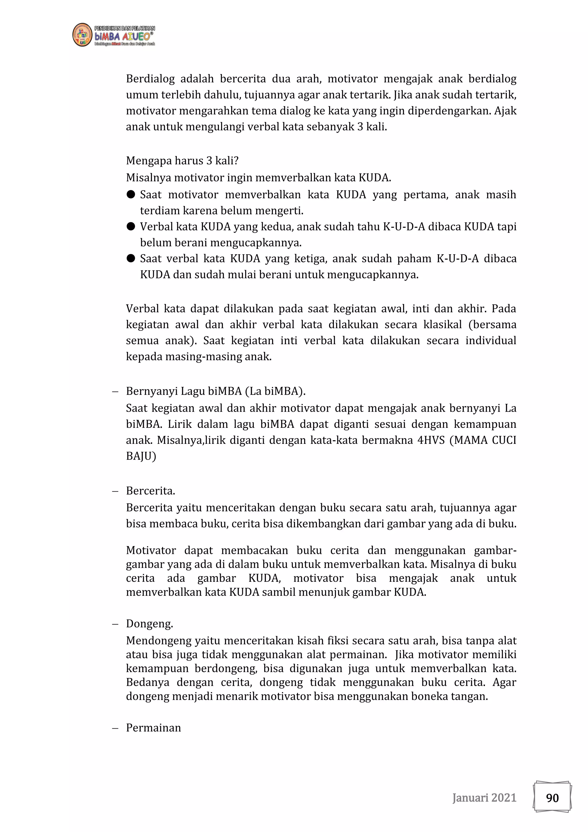 Buku Panduan biMBA AIUEO (Januari 2021) | PDF