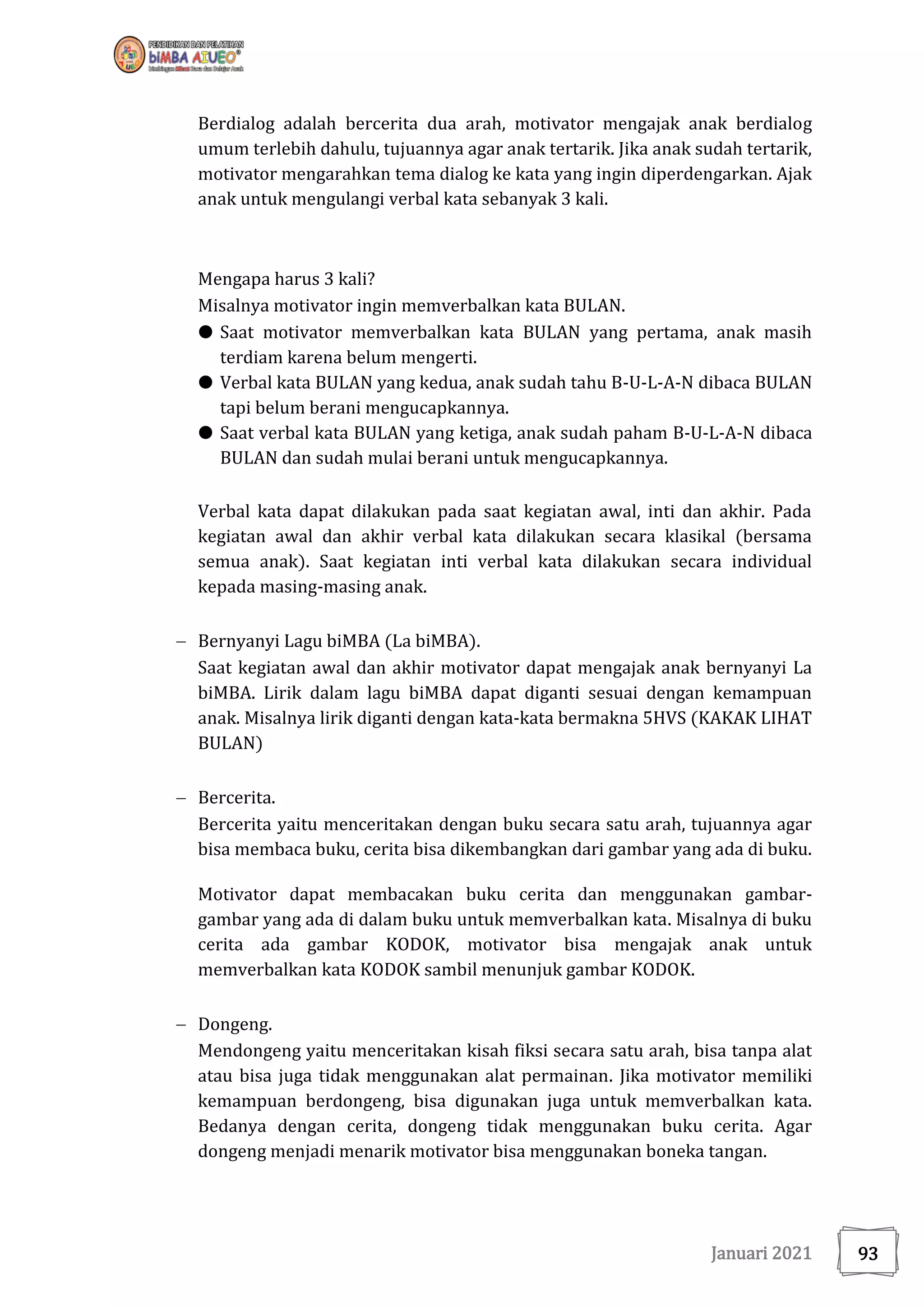 Buku Panduan biMBA AIUEO (Januari 2021) | PDF