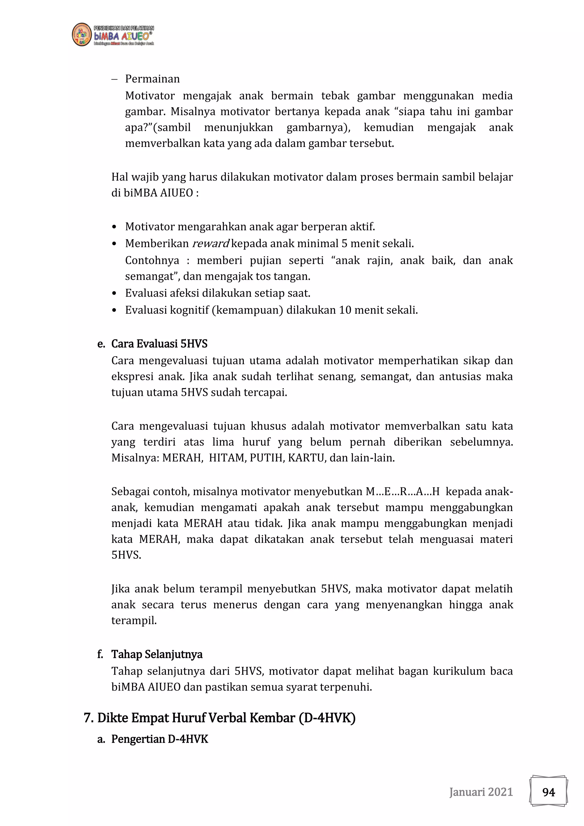 Buku Panduan biMBA AIUEO (Januari 2021) | PDF
