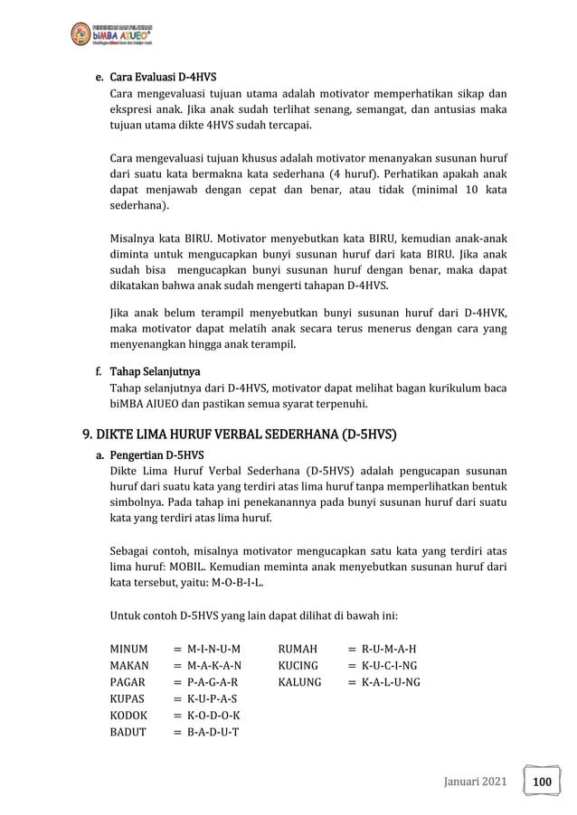 Buku Panduan biMBA AIUEO (Januari 2021) | PDF