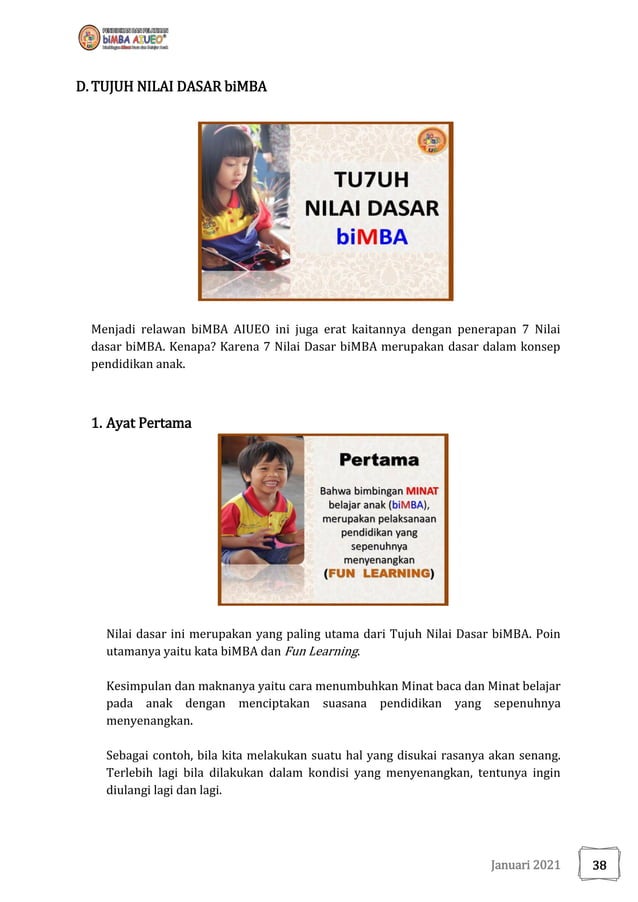 Buku Panduan biMBA AIUEO (Januari 2021) | PDF