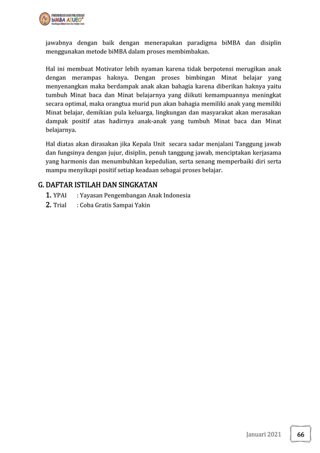 Buku Panduan biMBA AIUEO (Januari 2021) | PDF