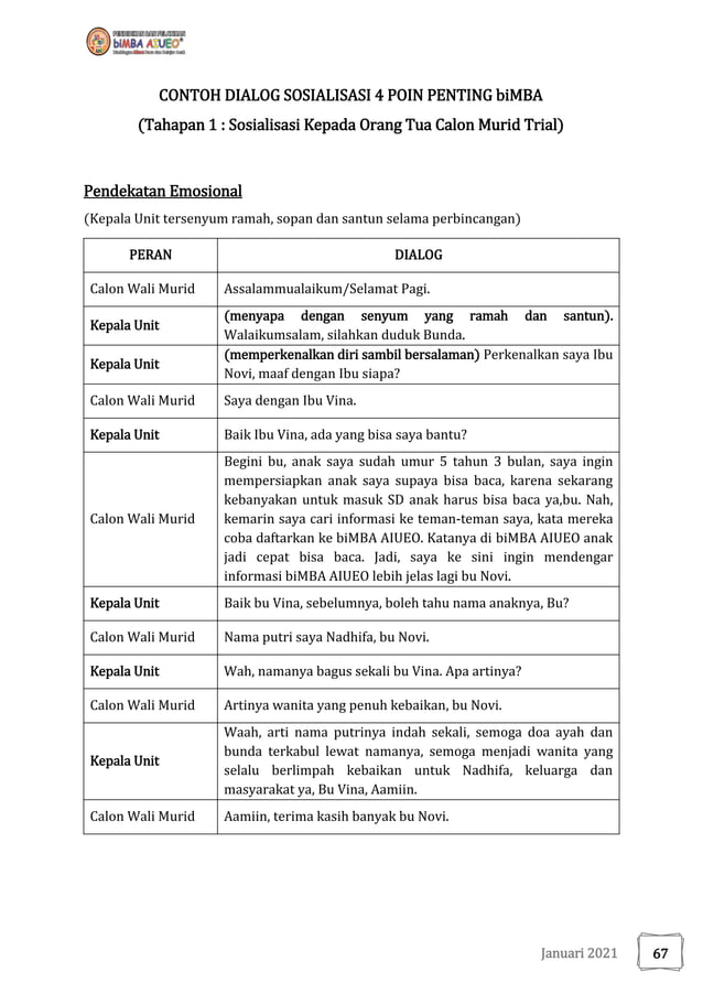 Buku Panduan biMBA AIUEO (Januari 2021) | PDF