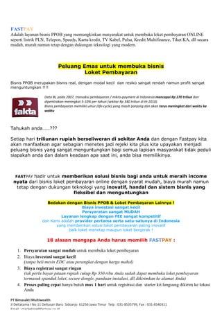 Buku panduan bisnis fastpay | PDF