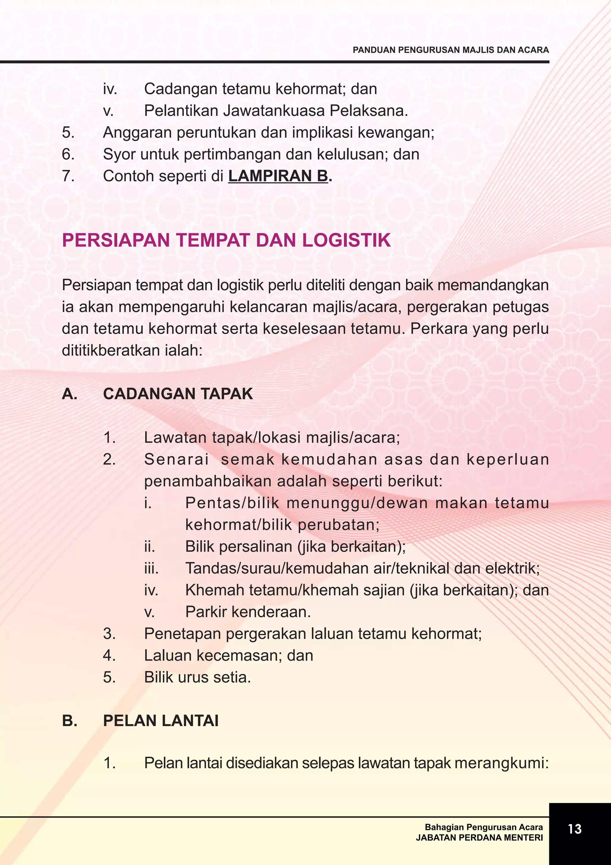 Panduan Pengurusan Majlis Rasmi | PDF