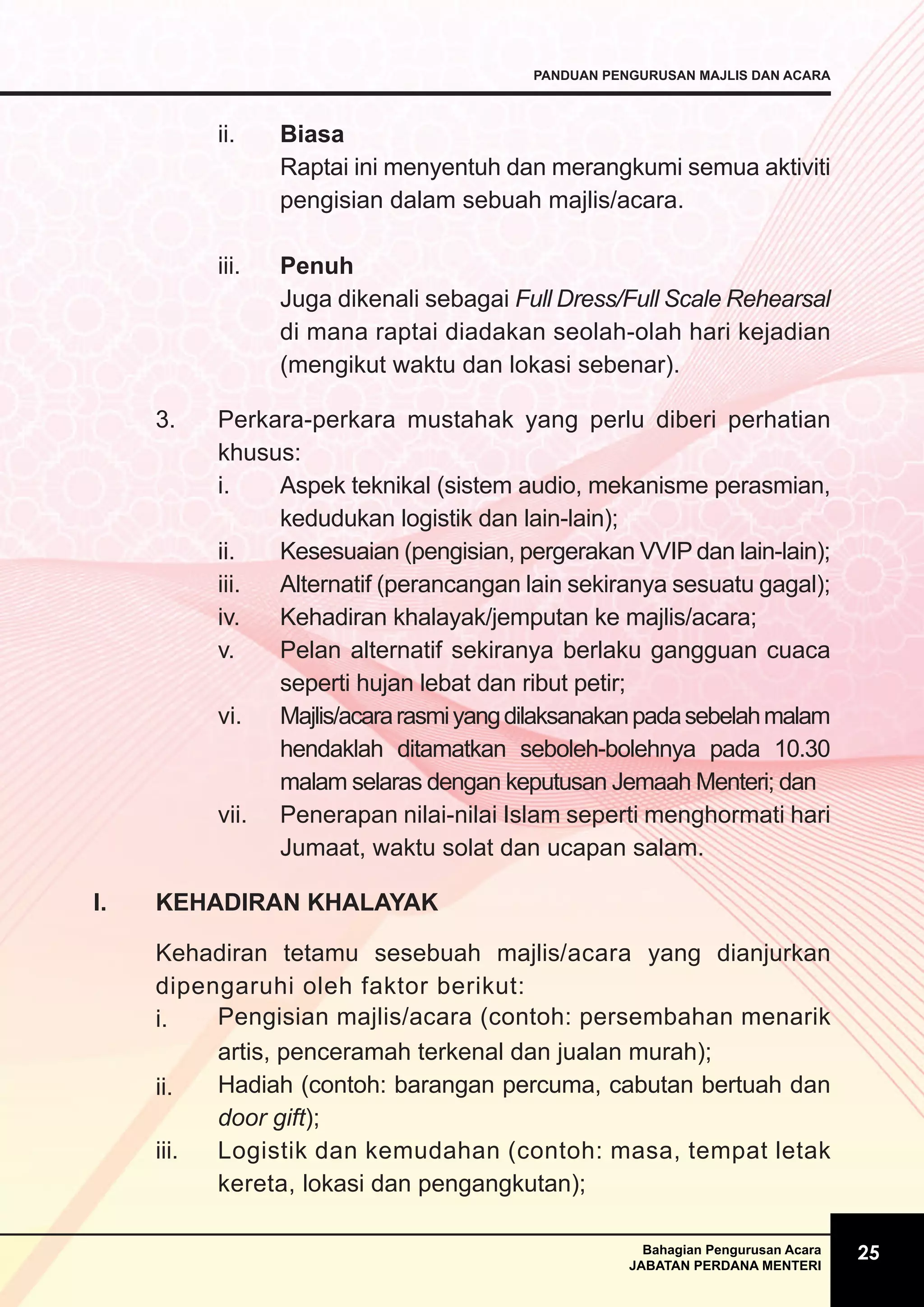 Panduan Pengurusan Majlis Rasmi | PDF