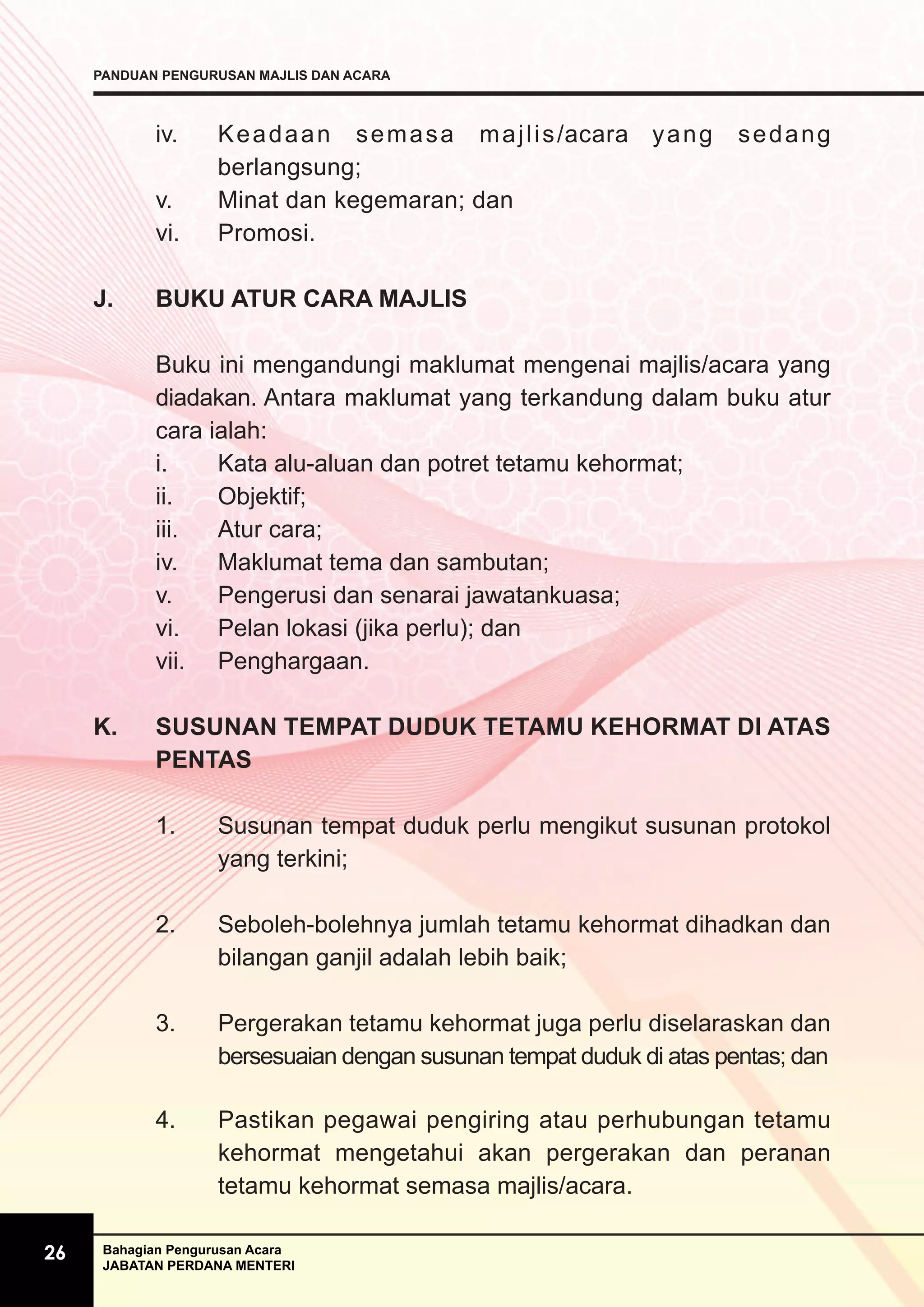 Panduan Pengurusan Majlis Rasmi | PDF