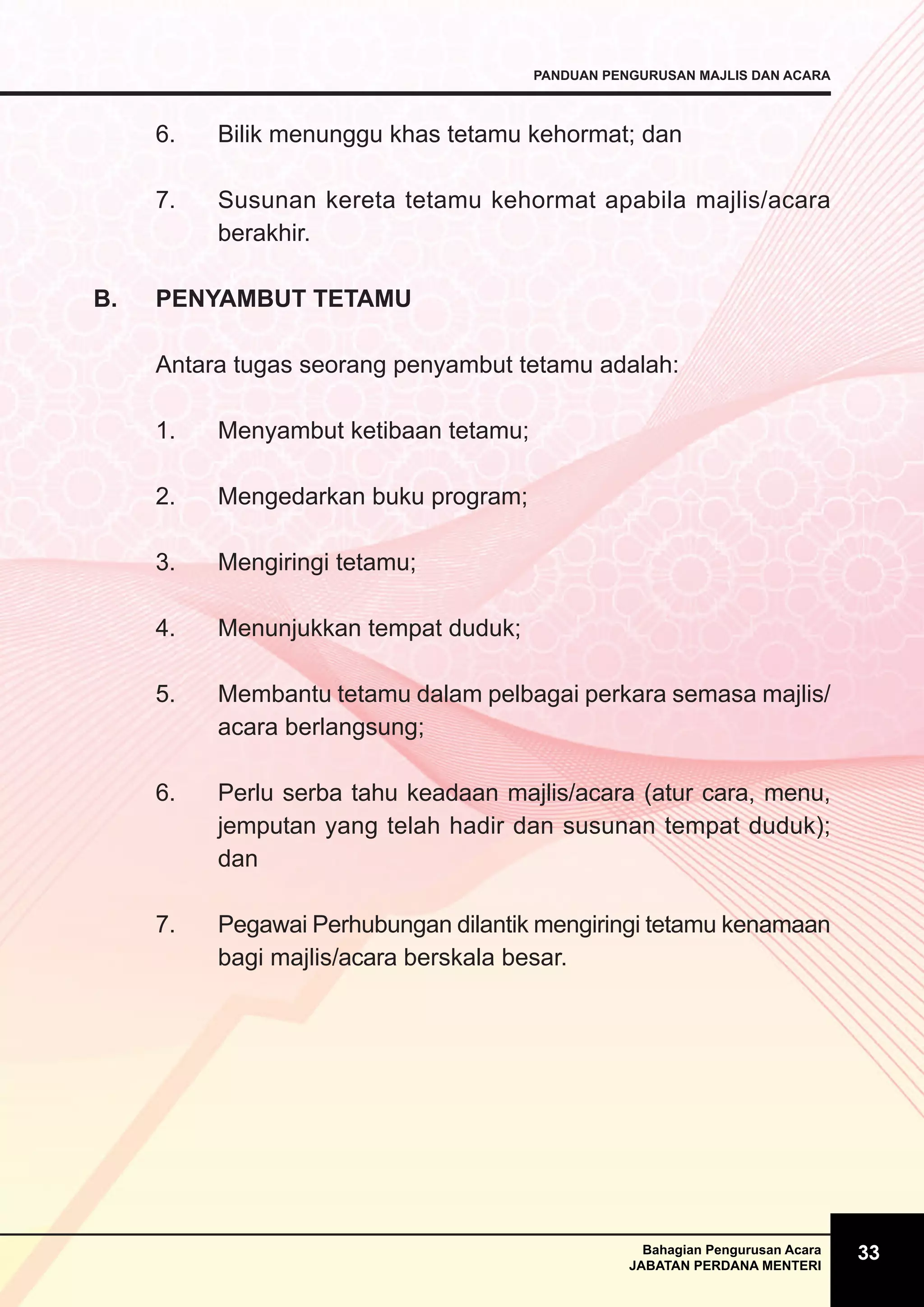 Panduan Pengurusan Majlis Rasmi | PDF