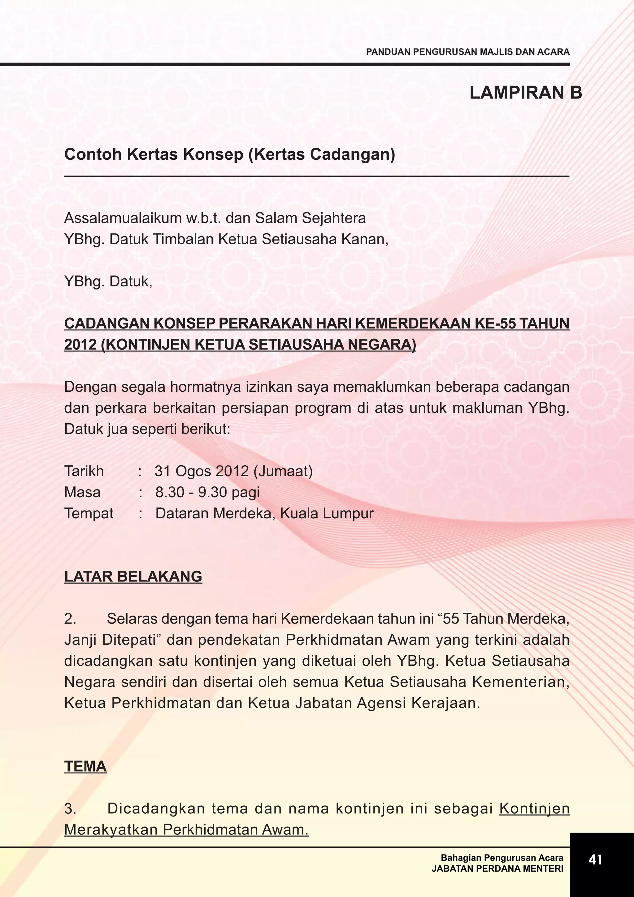 Panduan Pengurusan Majlis Rasmi | PDF