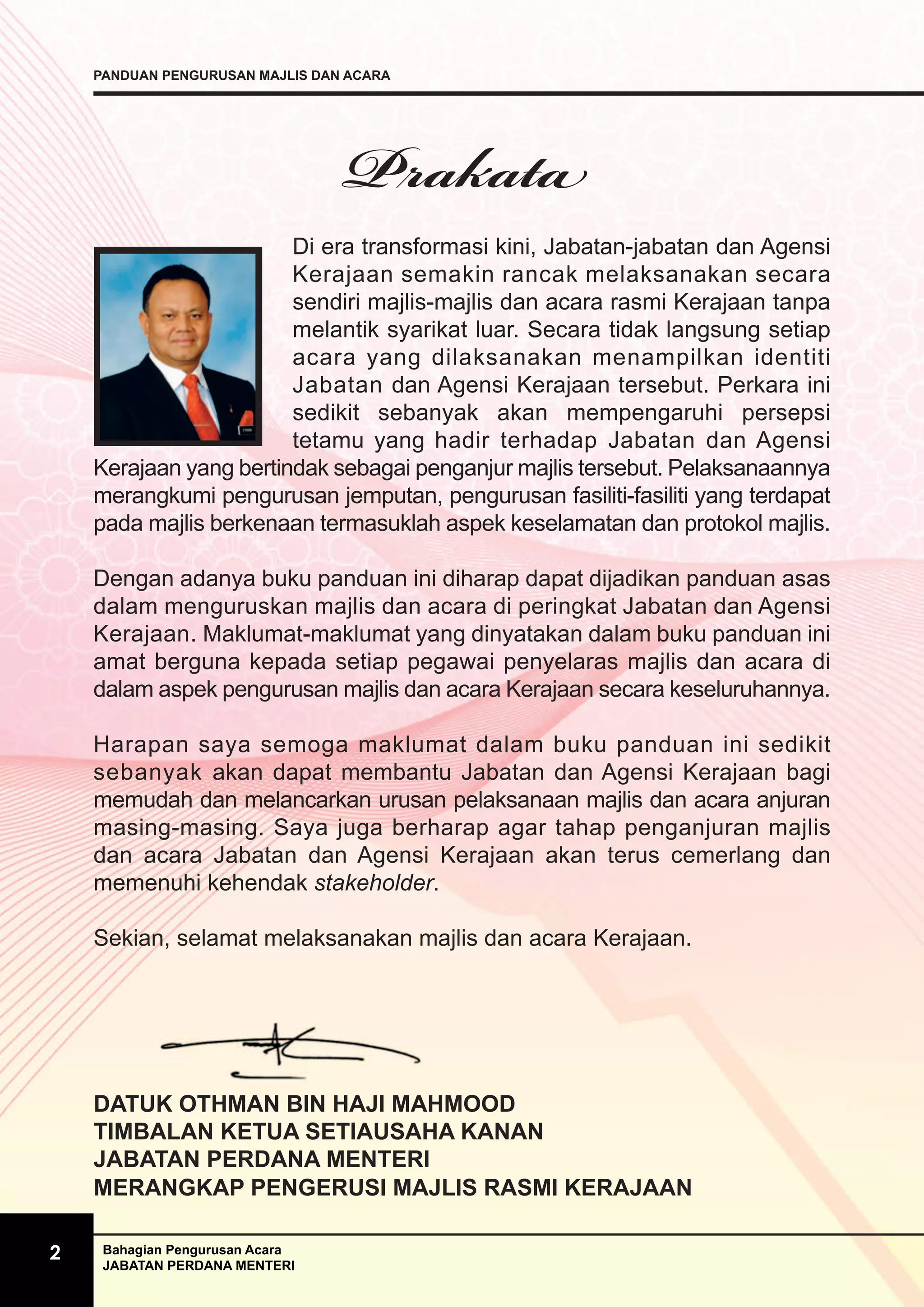 Panduan Pengurusan Majlis Rasmi | PDF