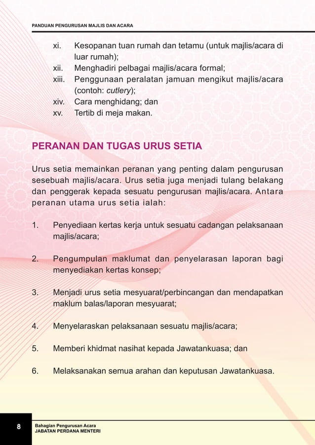Panduan Pengurusan Majlis Rasmi | PDF