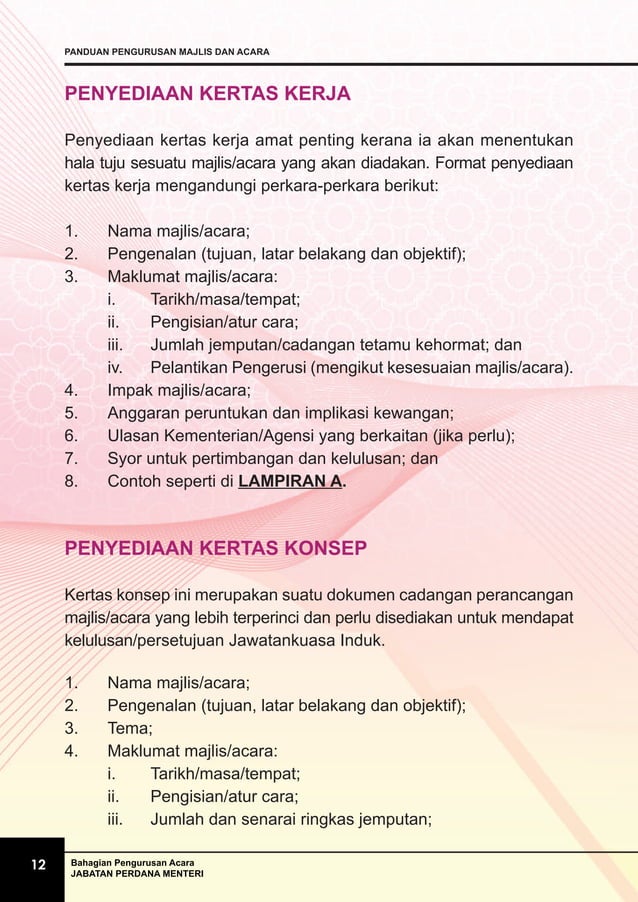 Panduan Pengurusan Majlis Rasmi | PDF