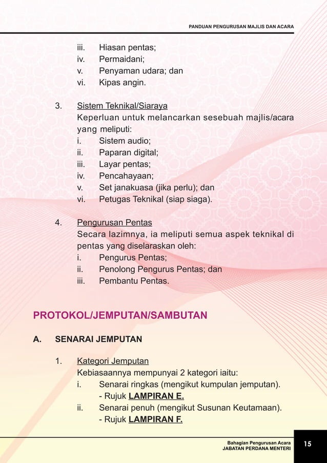 Panduan Pengurusan Majlis Rasmi | PDF