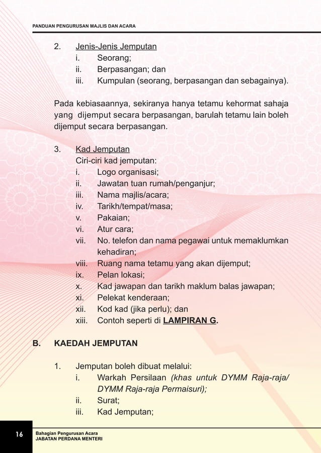 Panduan Pengurusan Majlis Rasmi | PDF