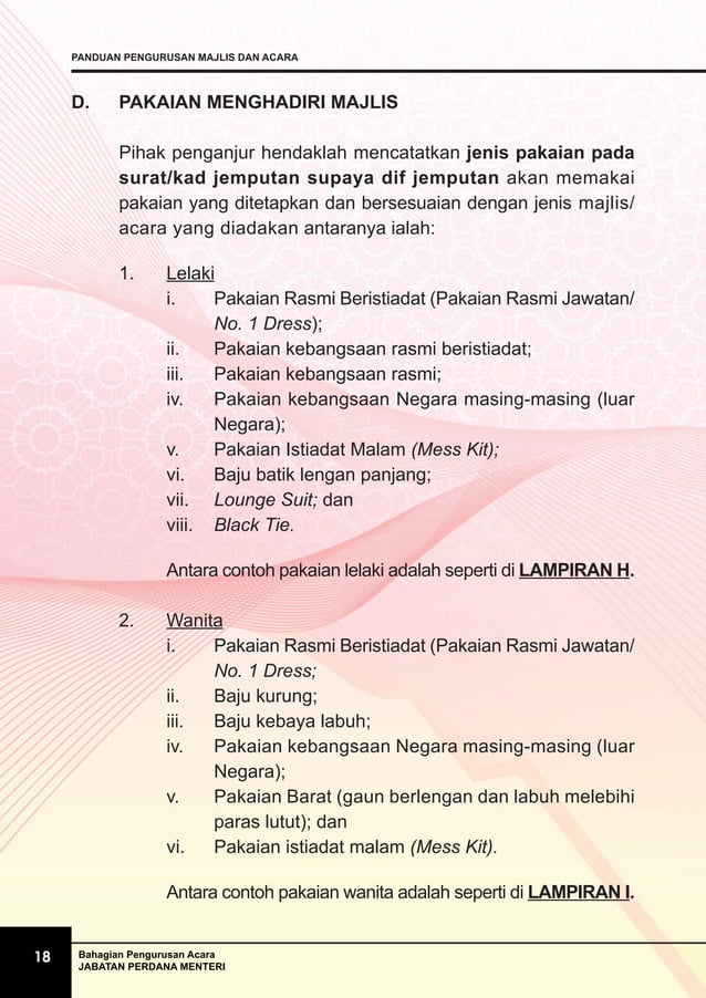 Panduan Pengurusan Majlis Rasmi | PDF