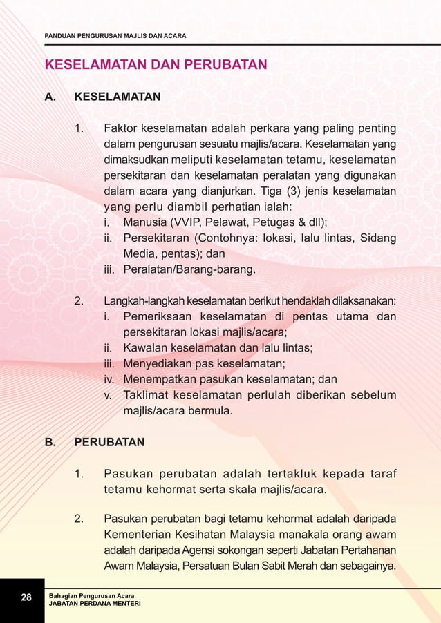 Panduan Pengurusan Majlis Rasmi | PDF