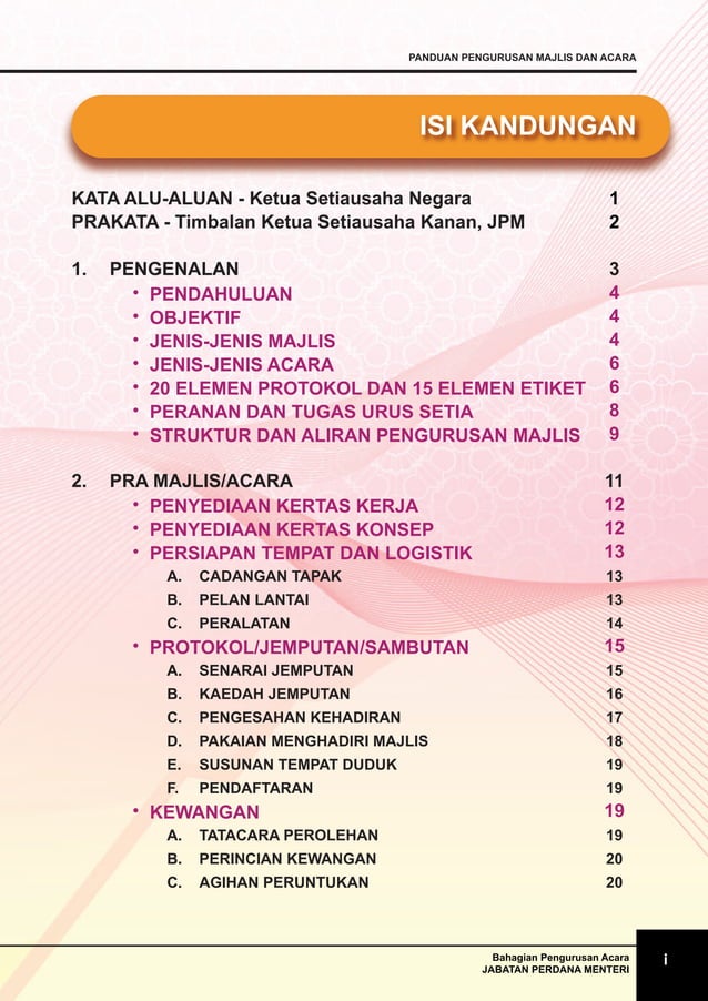 Panduan Pengurusan Majlis Rasmi | PDF