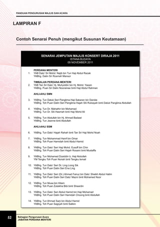 Panduan Pengurusan Majlis Rasmi | PDF
