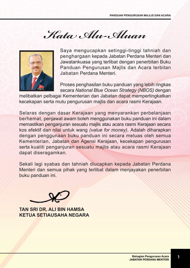 Panduan Pengurusan Majlis Rasmi | PDF