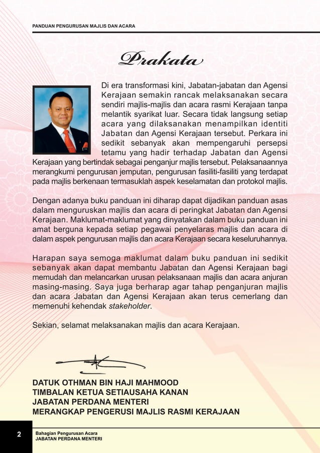 Panduan Pengurusan Majlis Rasmi | PDF