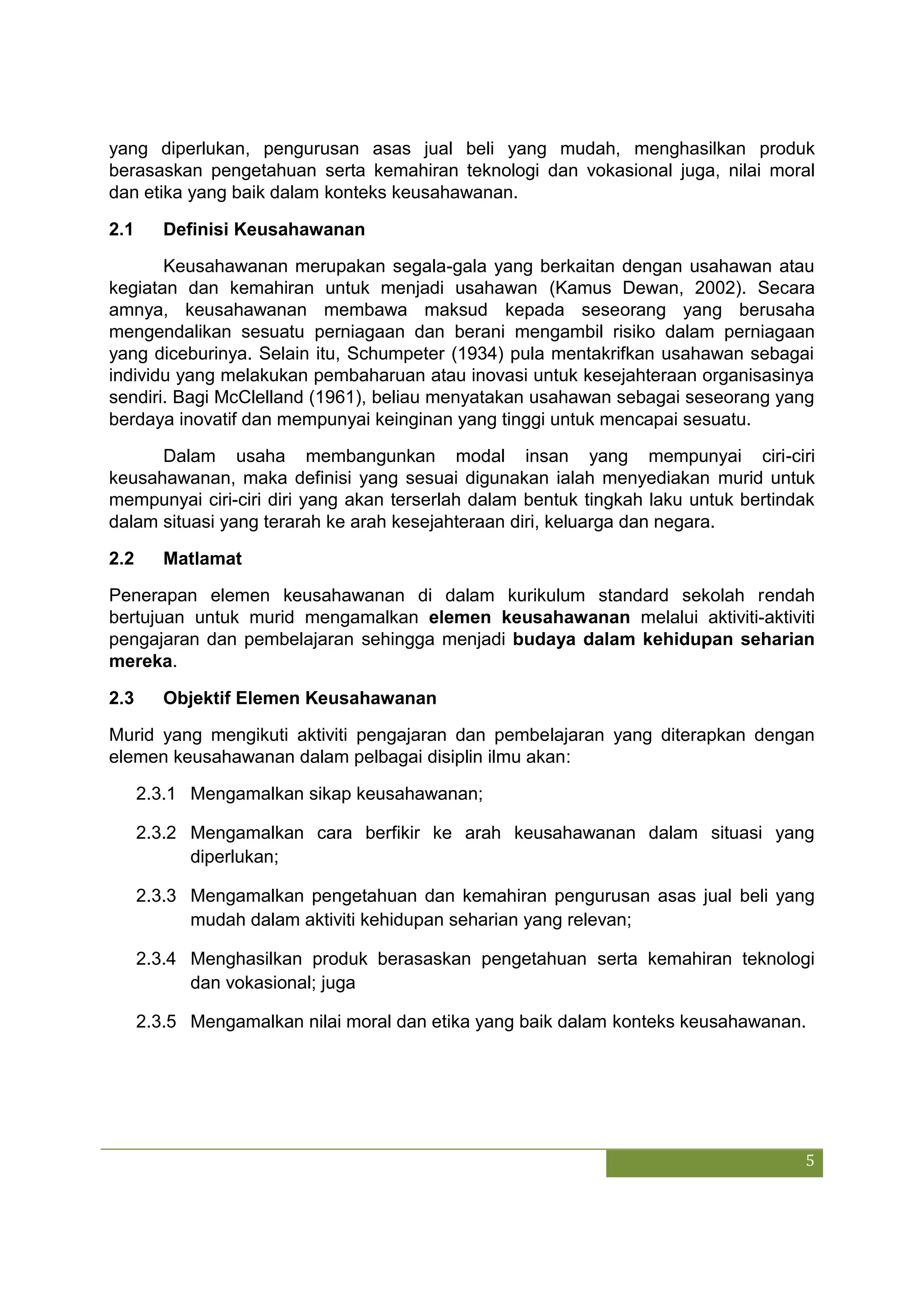 Buku panduan elemen keusahawanan | PDF