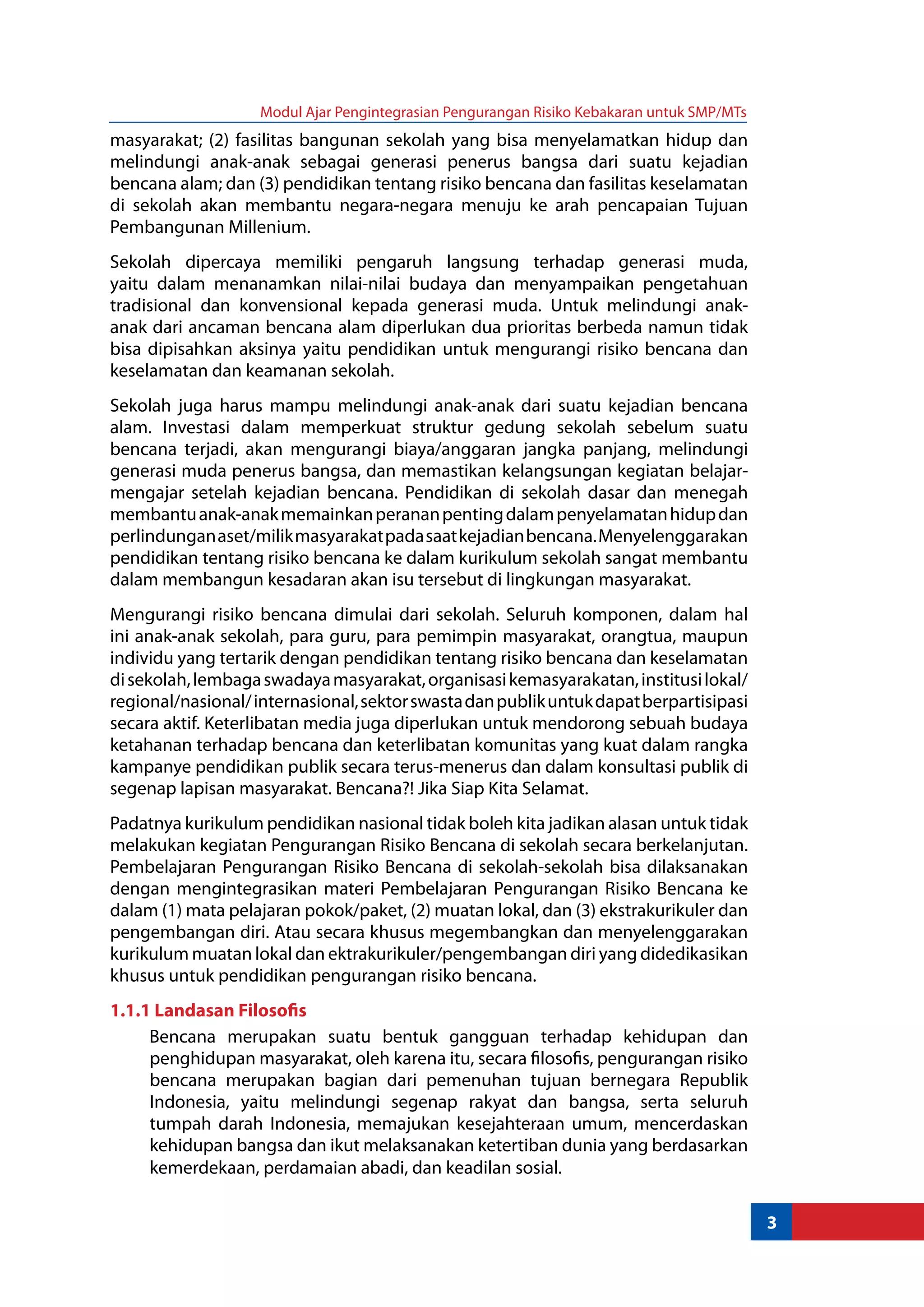 Buku panduan guru pendidikan pengurangan risiko bencana kebakaran gedung dan pemukiman smp ...