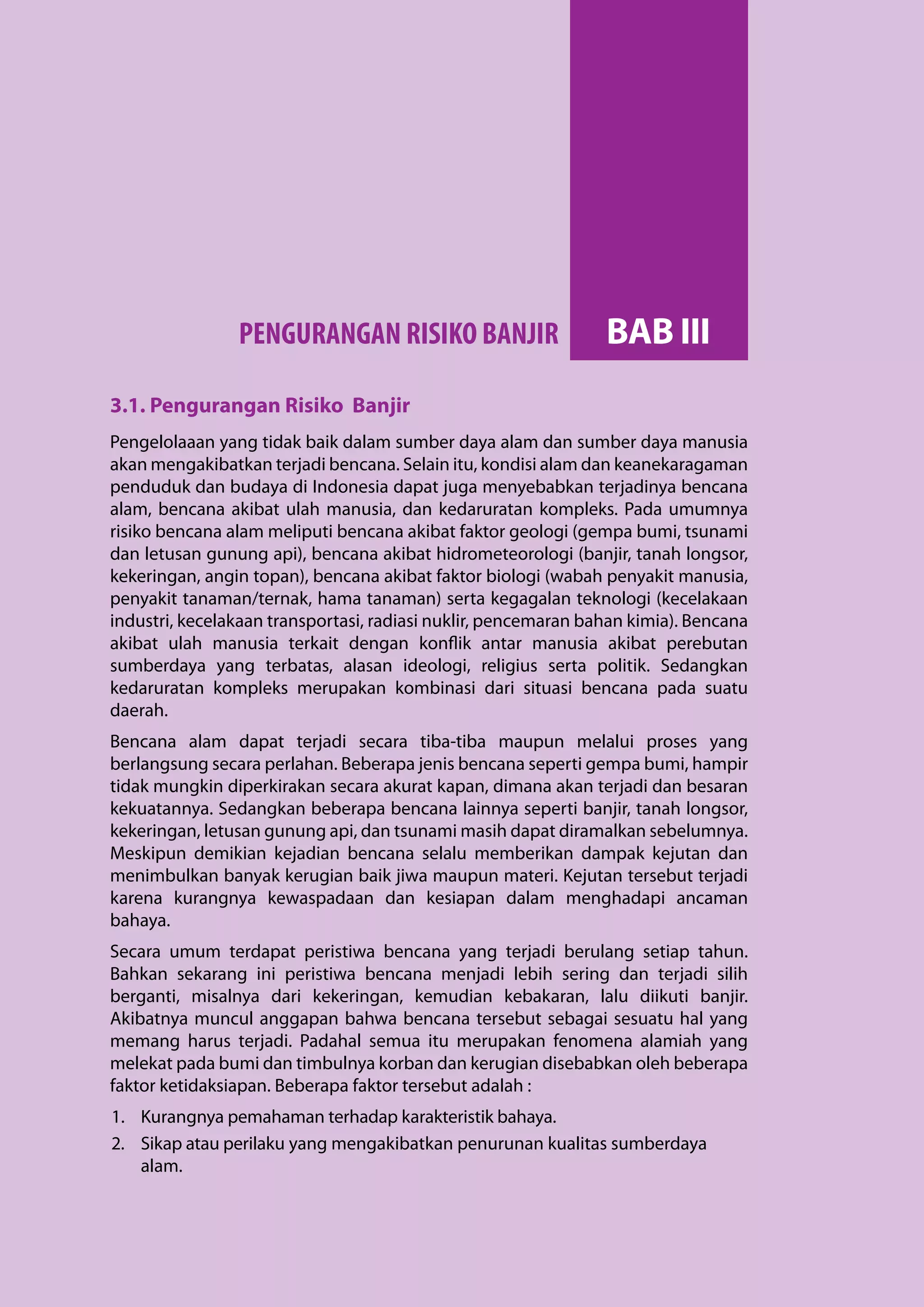 Buku panduan guru pendidikan prb banjir sdmi, puskur, undp | PDF