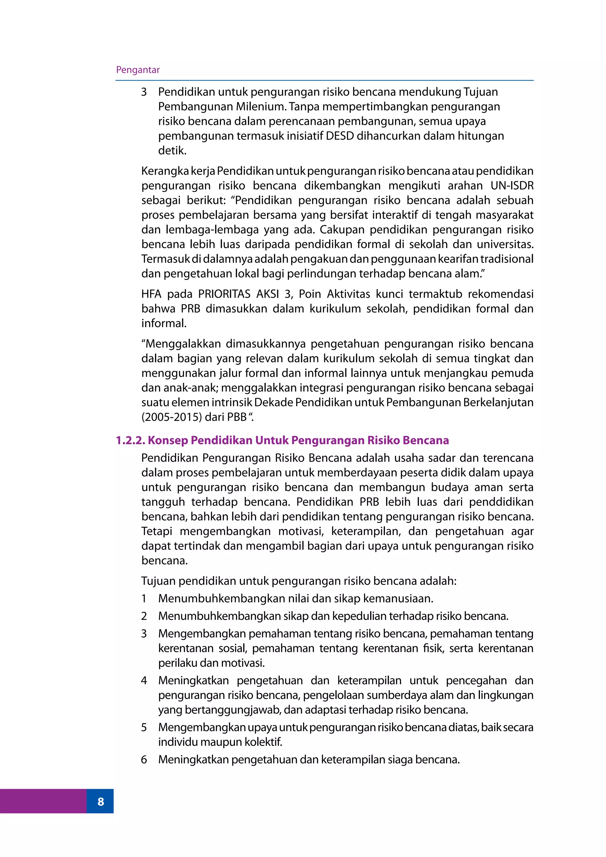 Buku panduan guru pendidikan prb banjir sma, puskur, undp | PDF