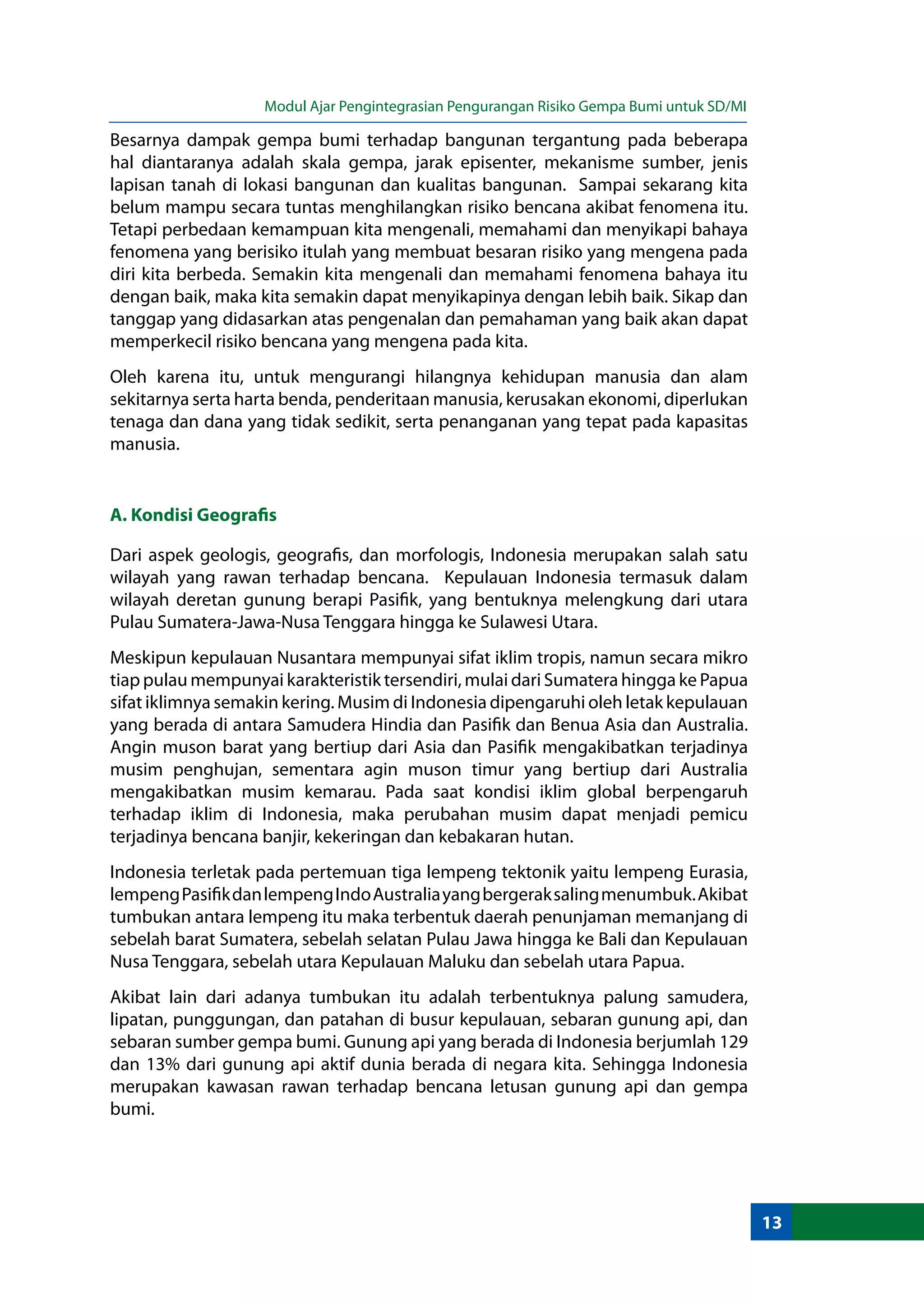 Buku panduan guru pendidikan prb gempa bumi sd, puskur, undp | PDF