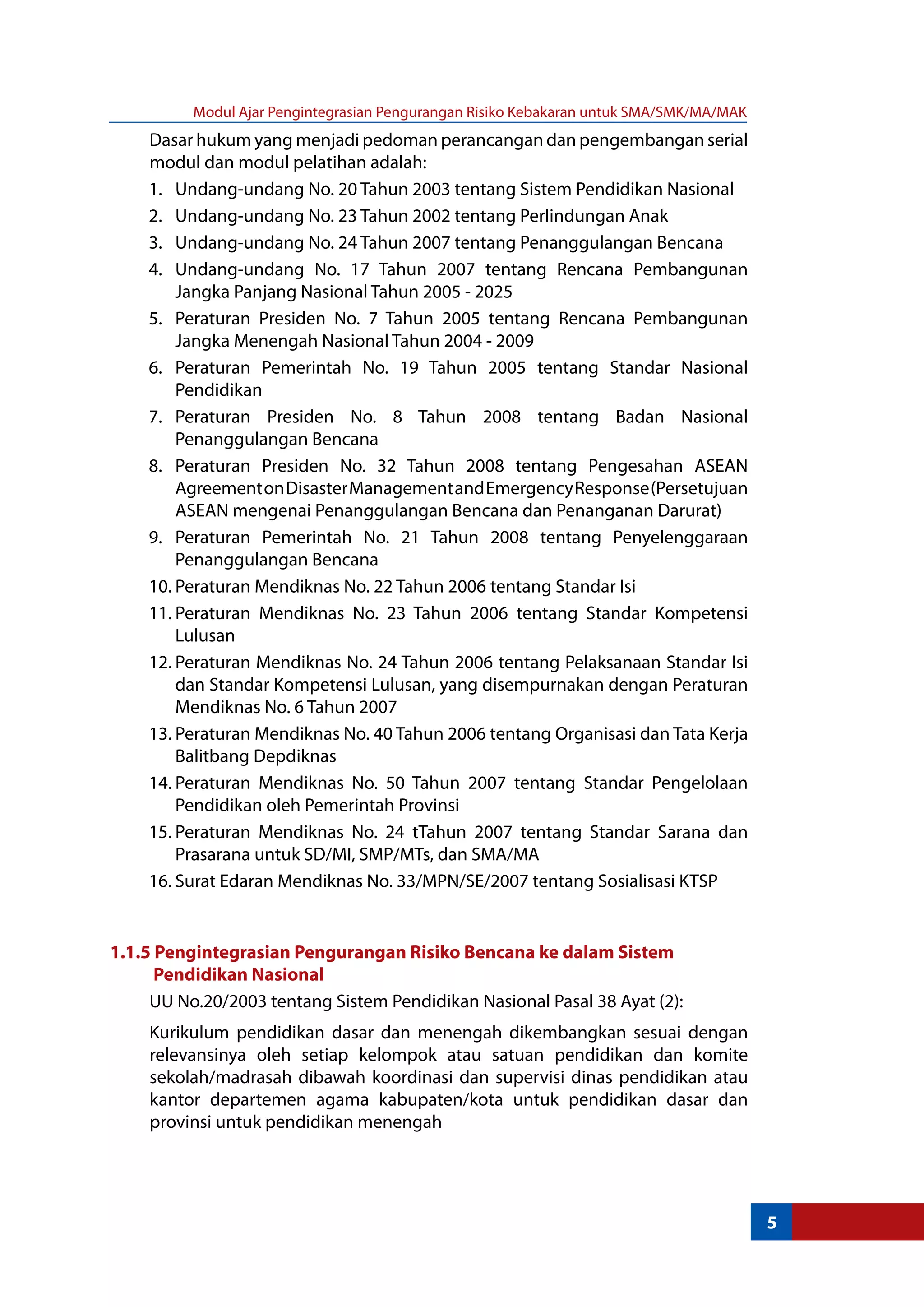 Buku panduan guru pendidikan prb kebakaran gedung dan pemukiman sma, puskur, undp | PDF