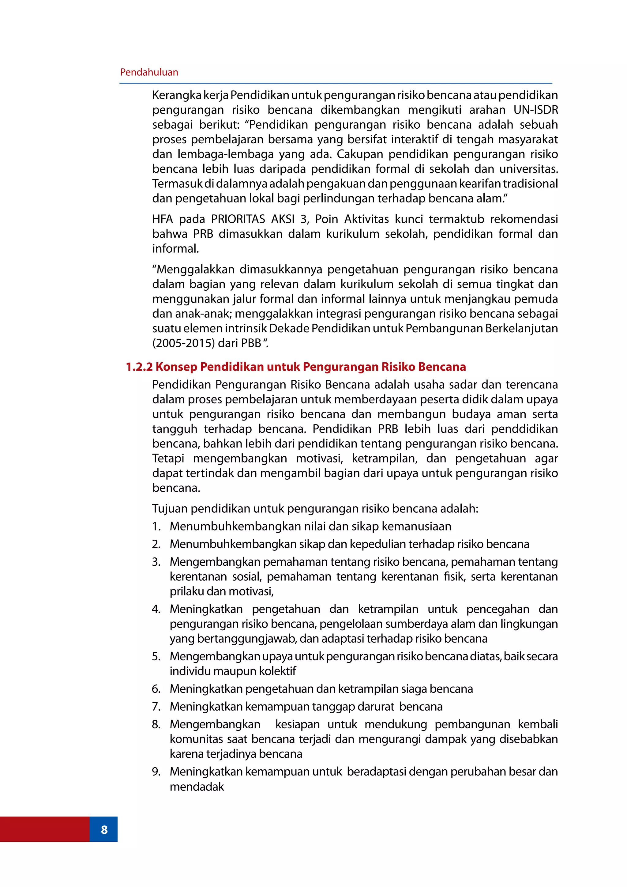 Buku panduan guru pendidikan prb kebakaran gedung dan pemukiman sma, puskur, undp | PDF