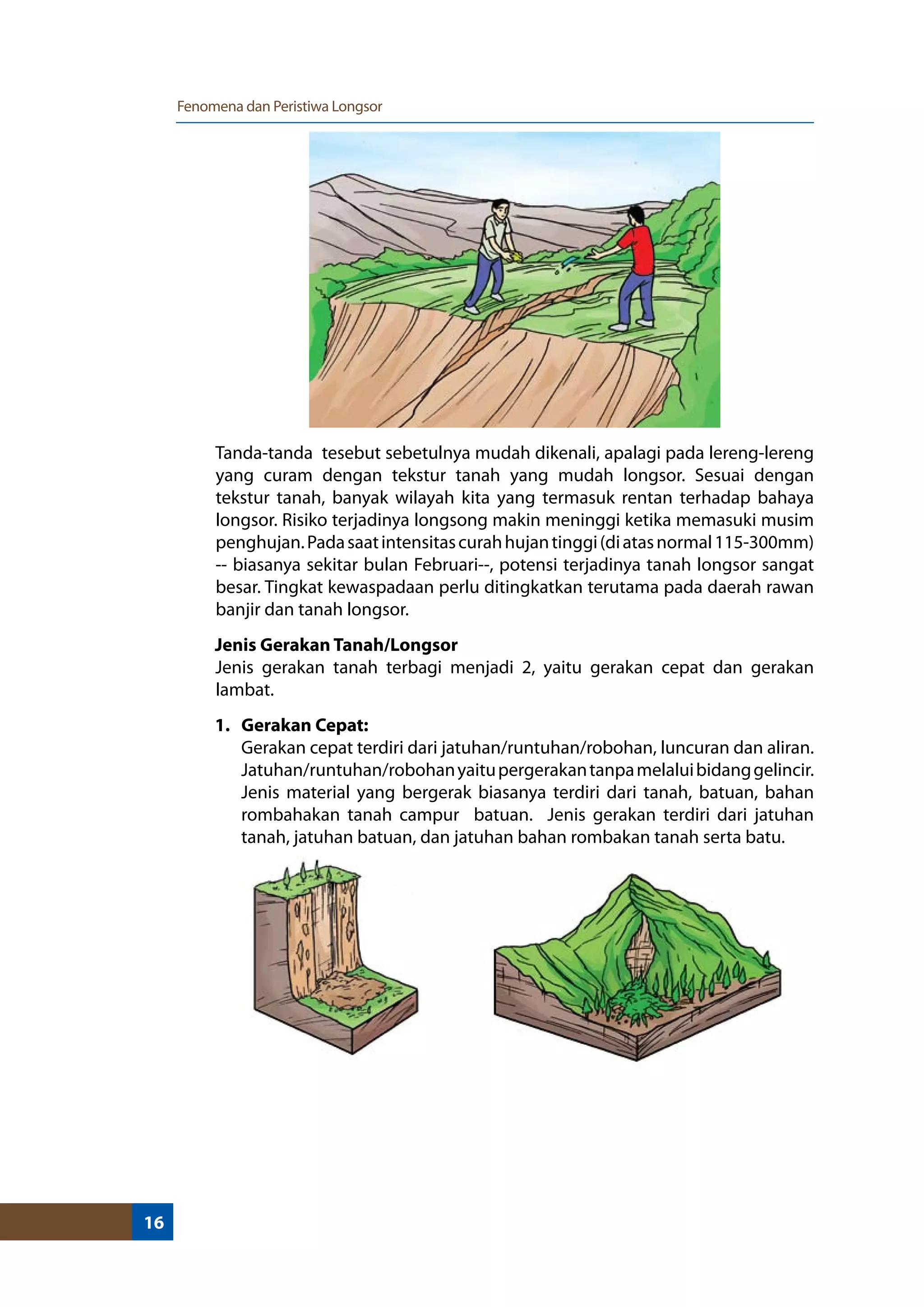 Buku panduan guru pendidikan prb longsor sdmi, puskur, undp | PDF