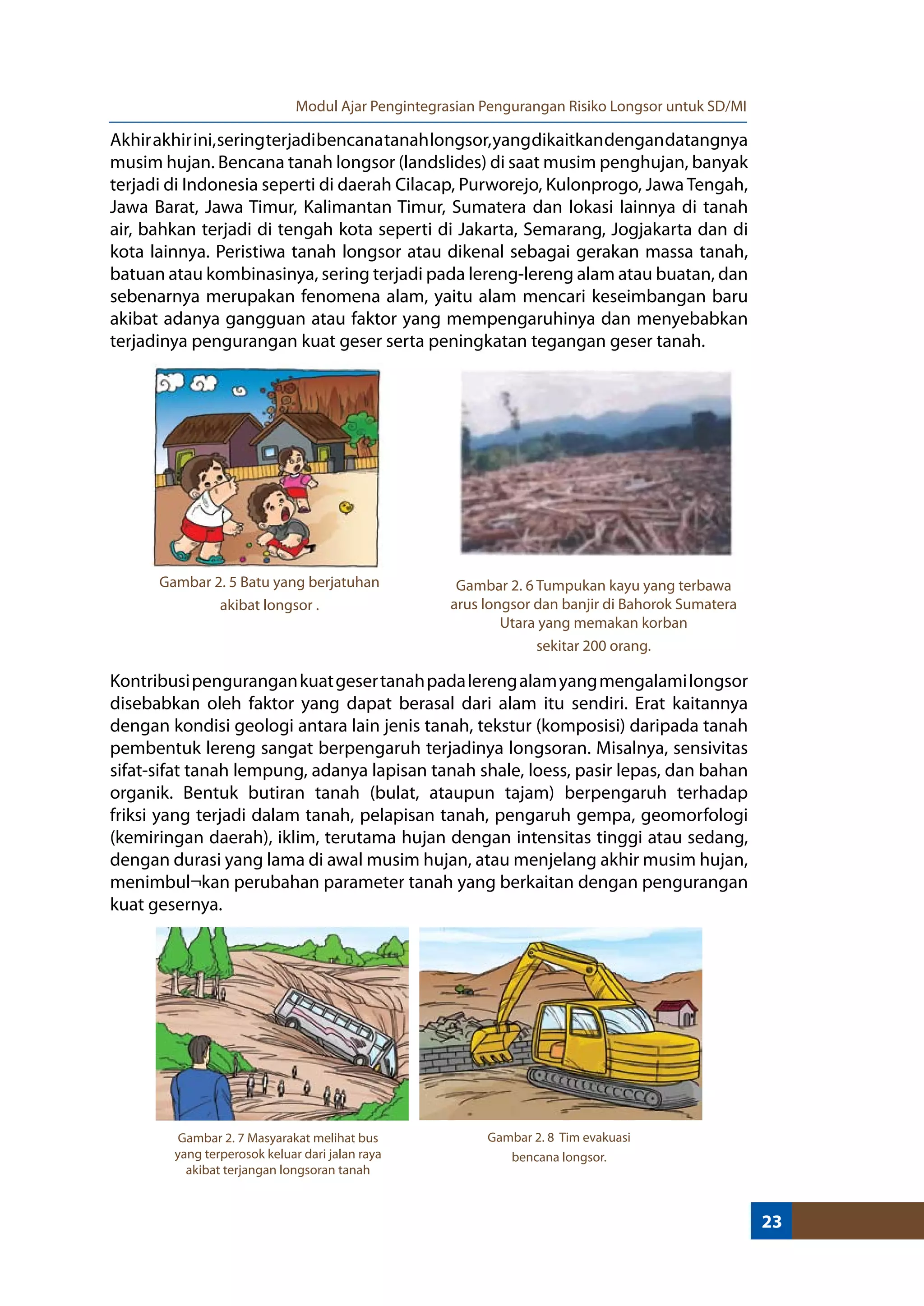 Buku panduan guru pendidikan prb longsor sdmi, puskur, undp | PDF