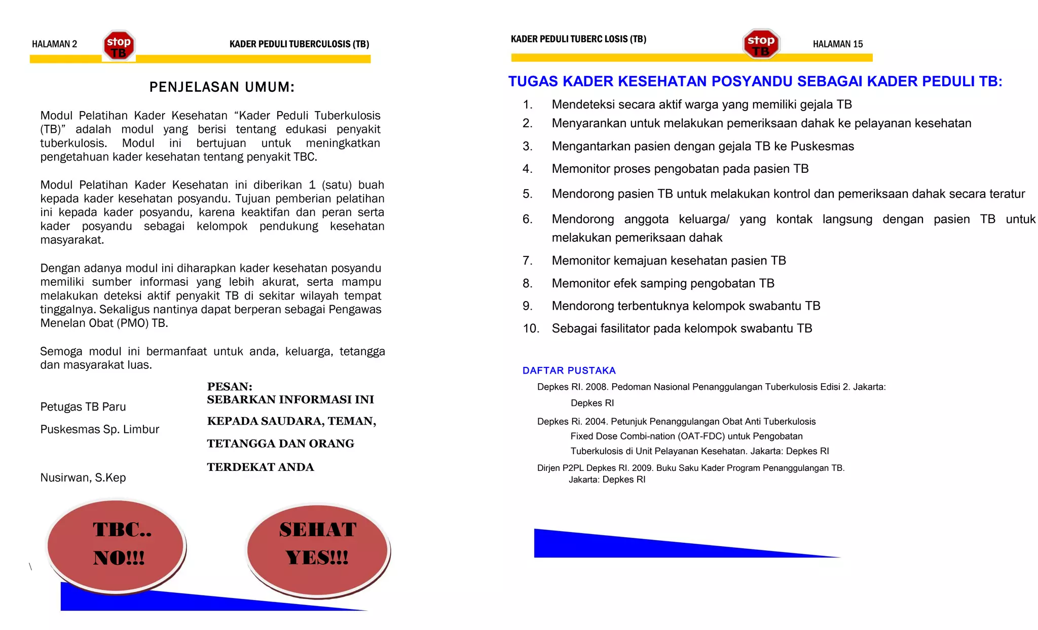 Buku panduan Kader TB Paru | DOC