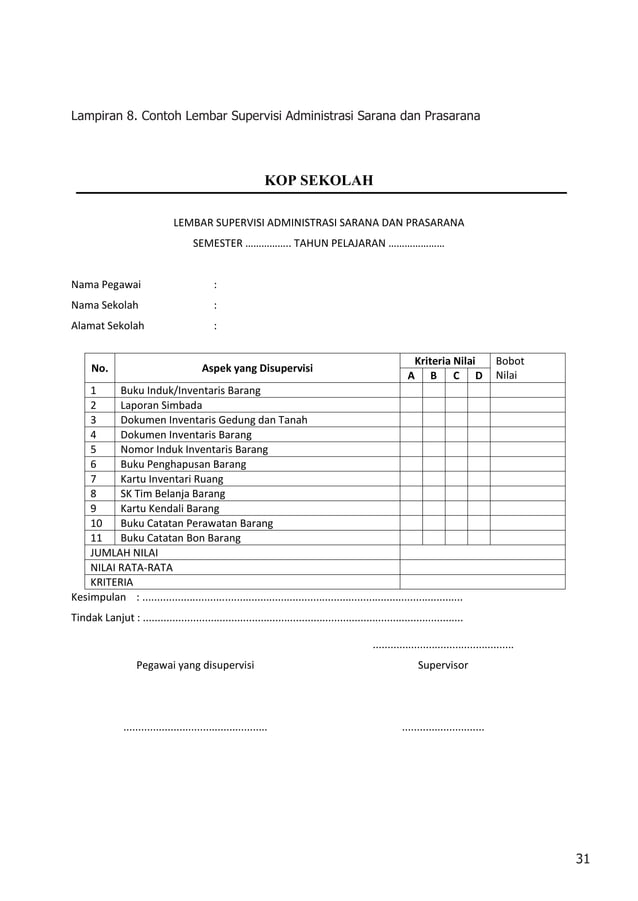 Buku panduan kerja tenaga administrasi sekolah | PDF