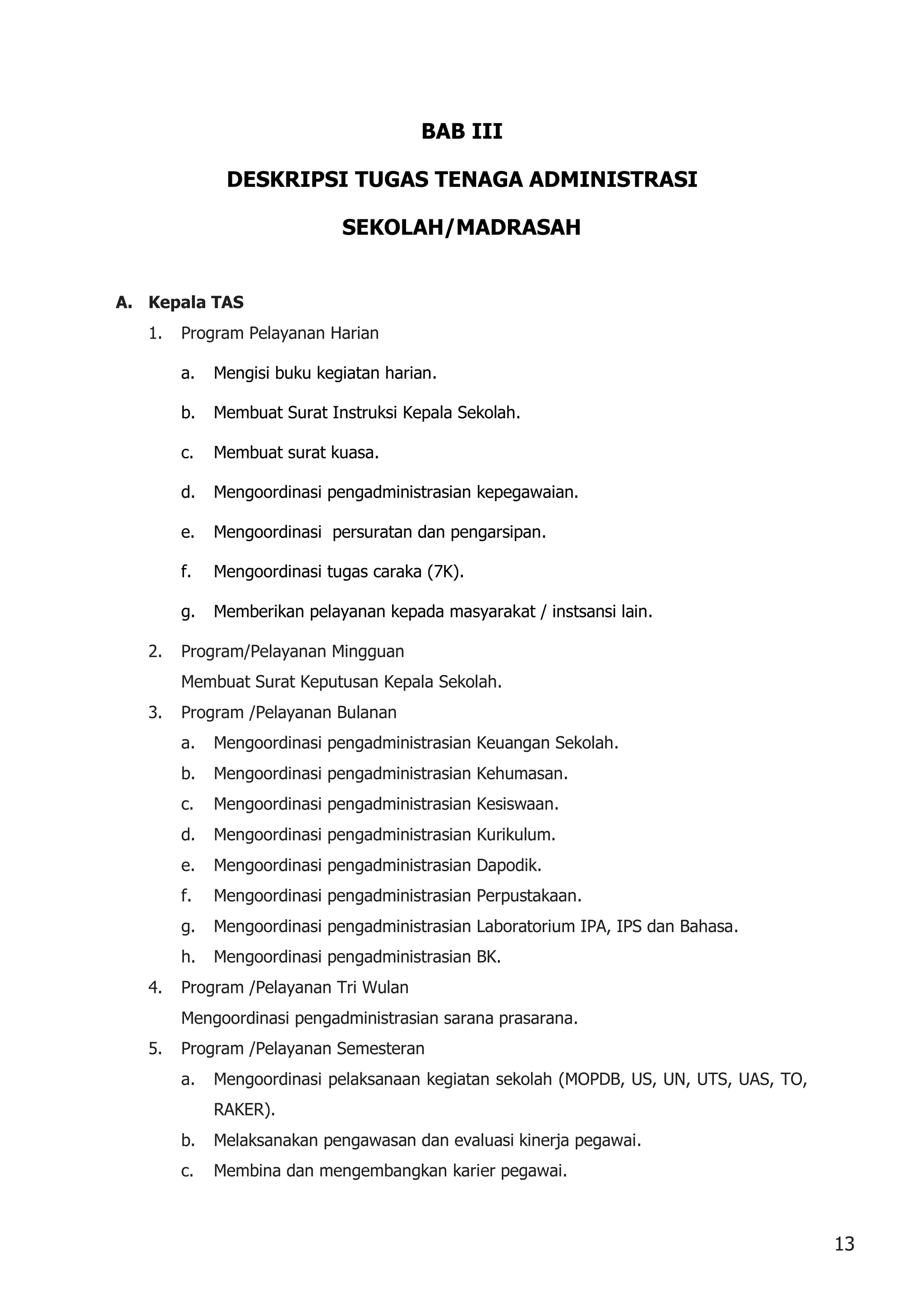 Buku panduan kerja tenaga administrasi sekolah | PDF