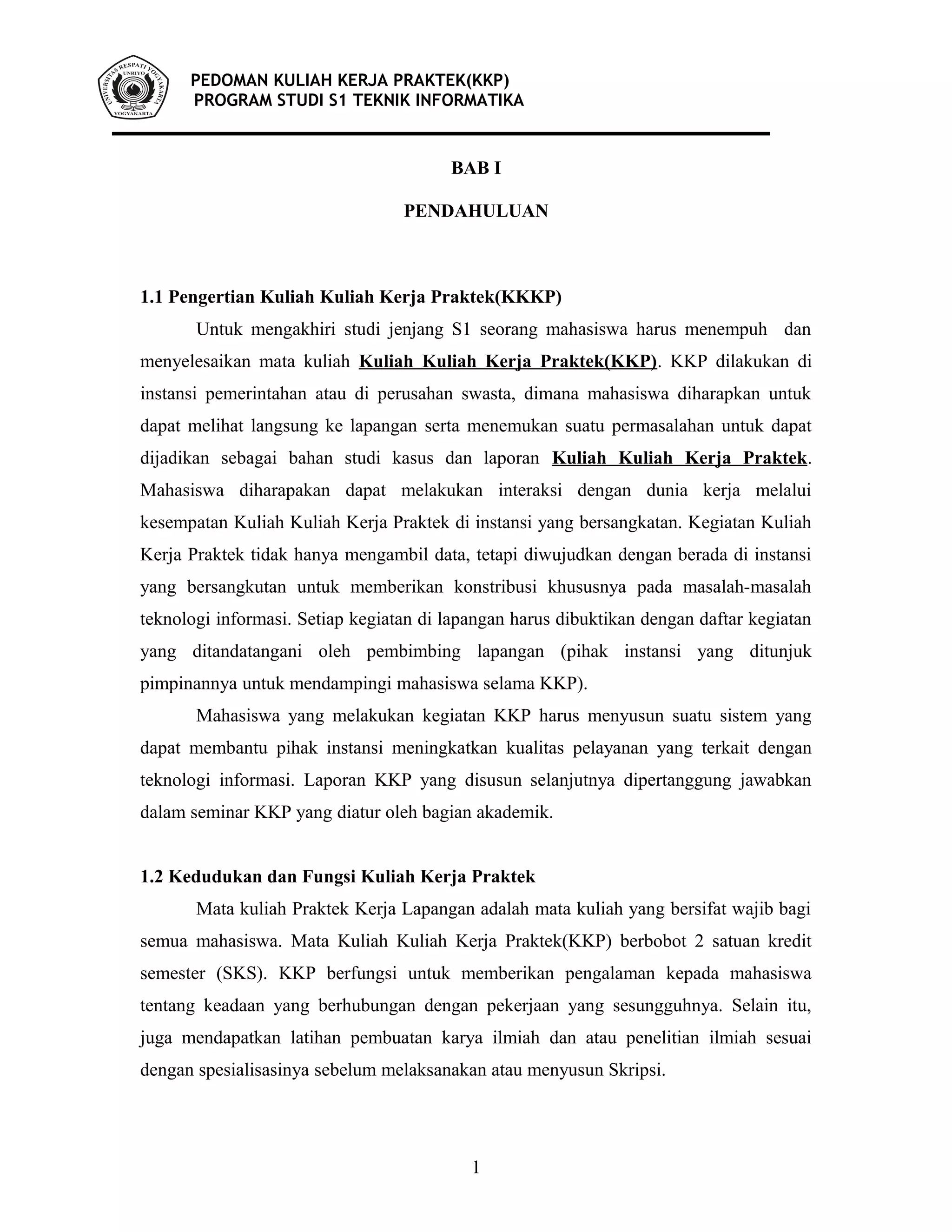 Buku panduan kkp ti 2010 | PDF