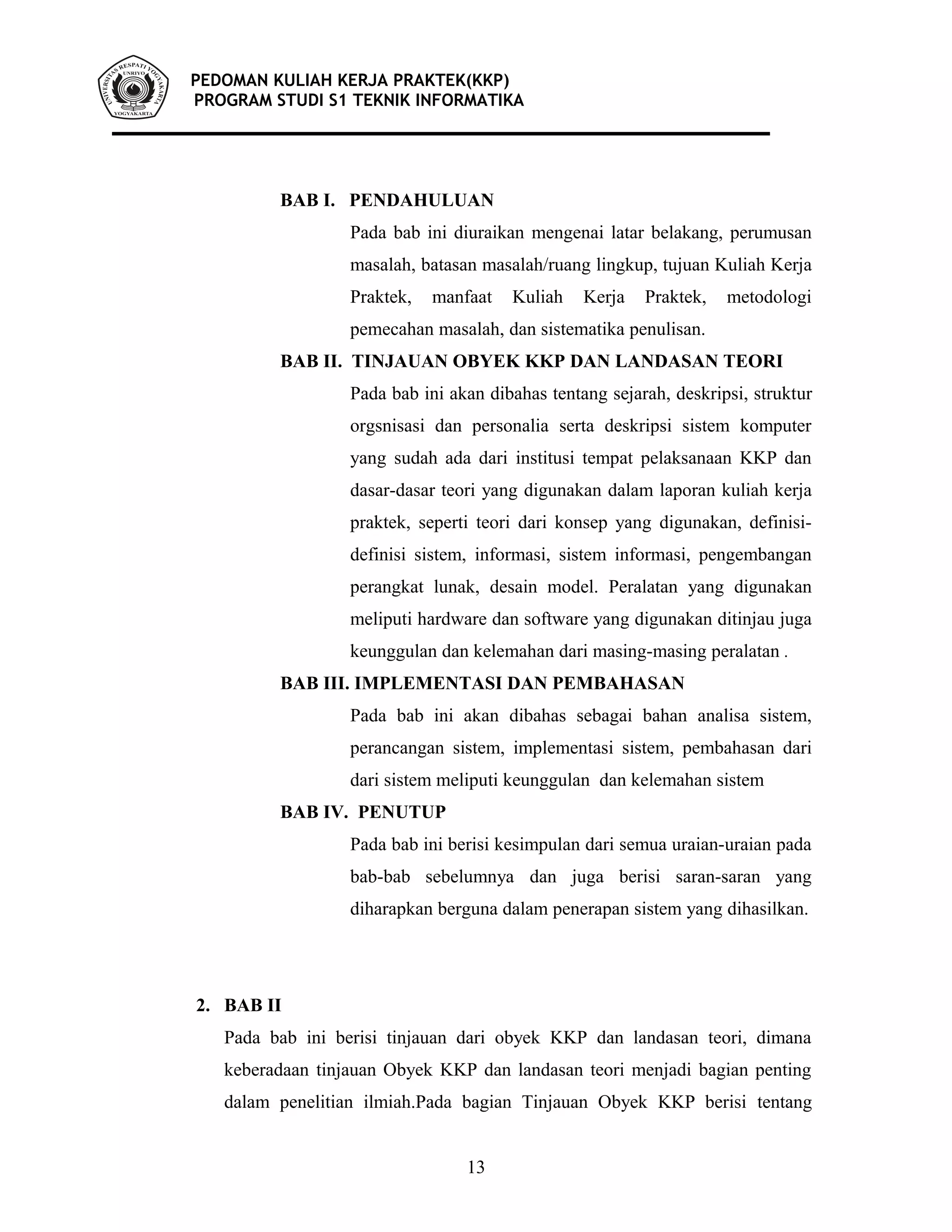 Buku panduan kkp ti 2010 | PDF