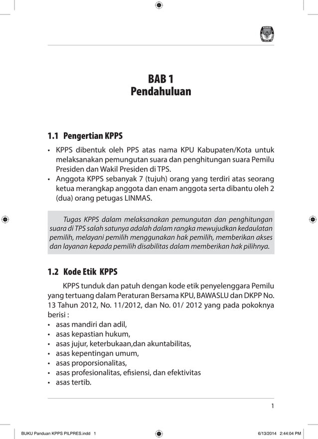 Buku panduan kpps pilpres | PDF