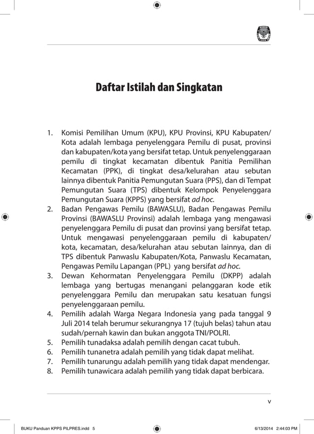 Buku panduan kpps pilpres | PDF