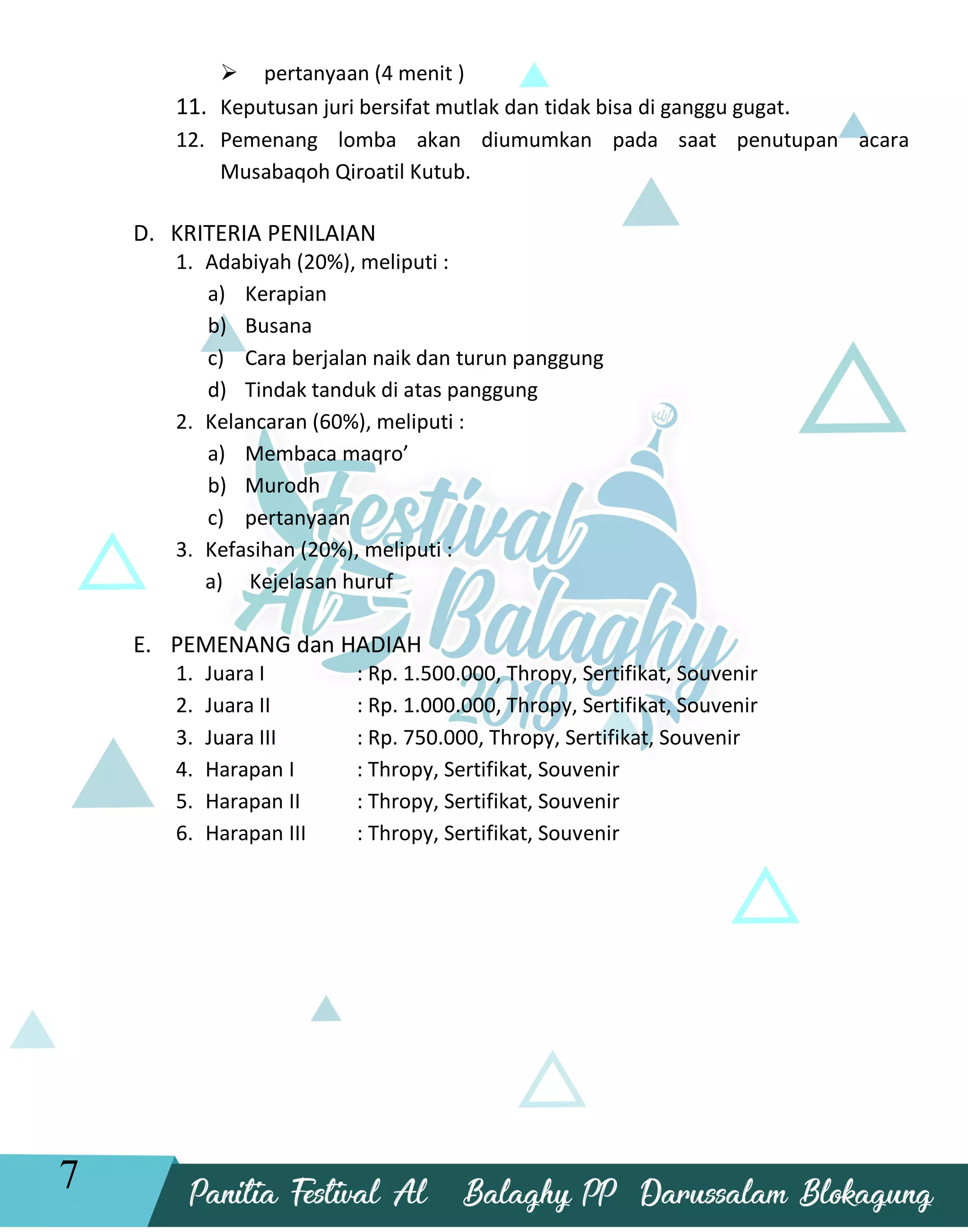 Buku panduan lomba 2019 | PDF