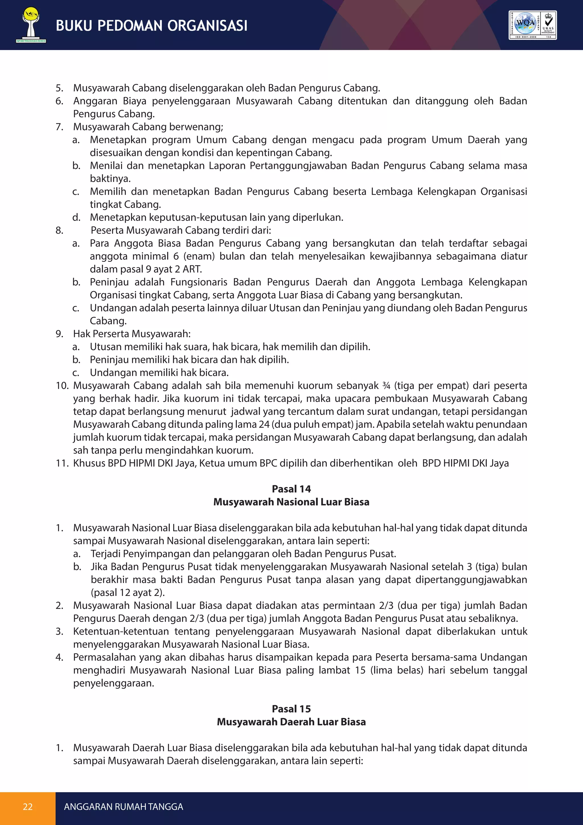 Buku panduan organisasi hipmi ok | PDF