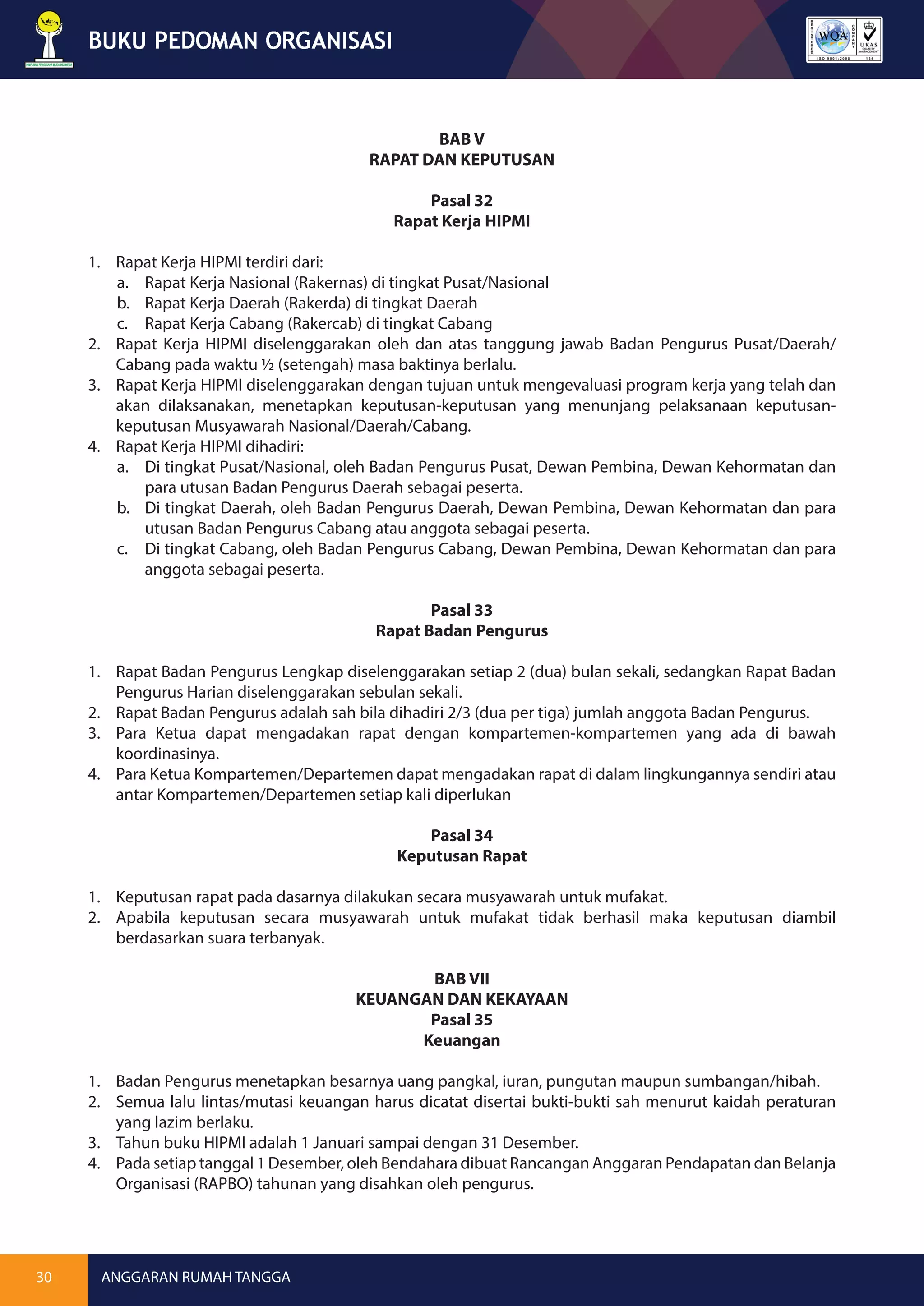 Buku panduan organisasi hipmi ok | PDF