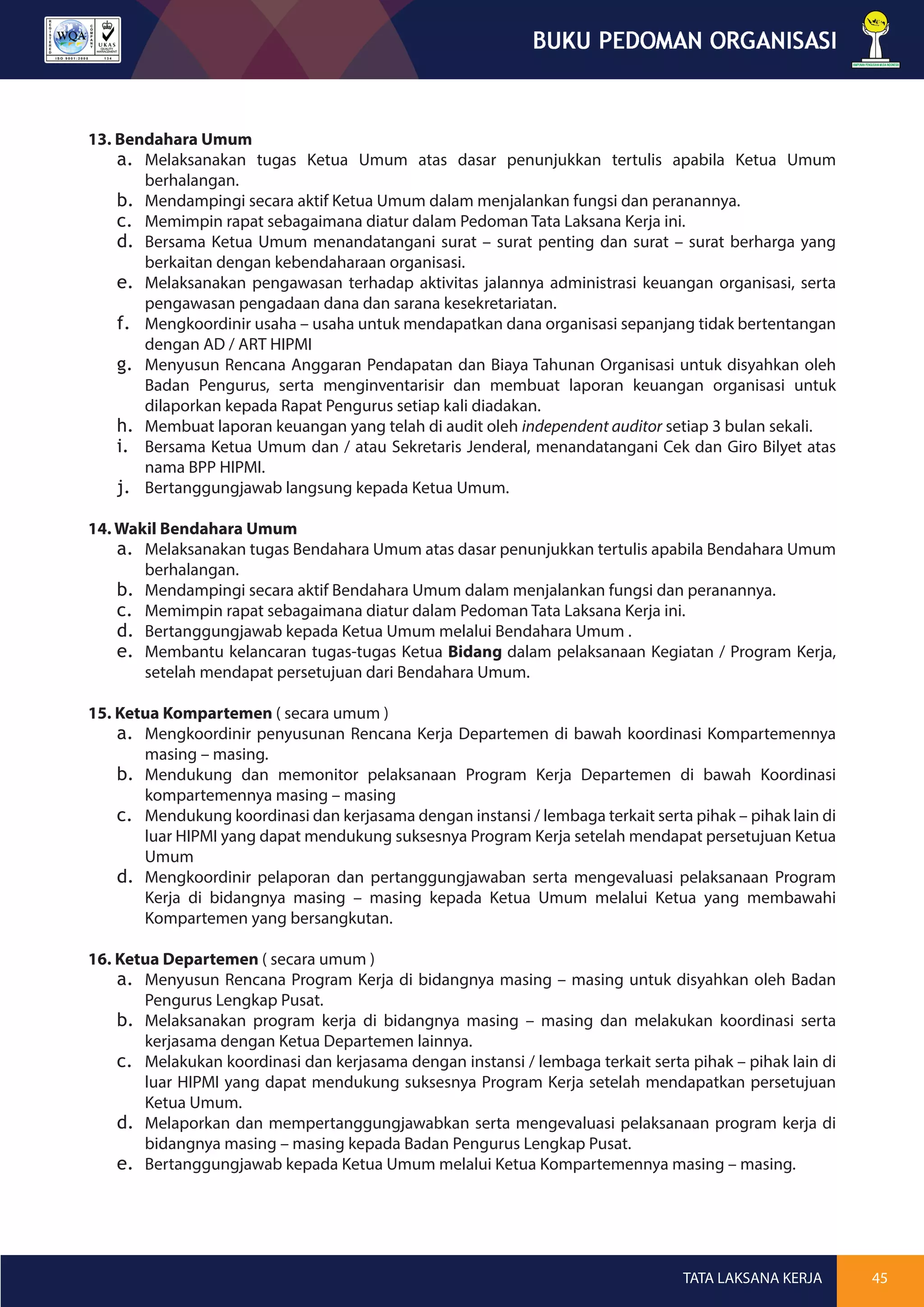 Buku panduan organisasi hipmi ok | PDF